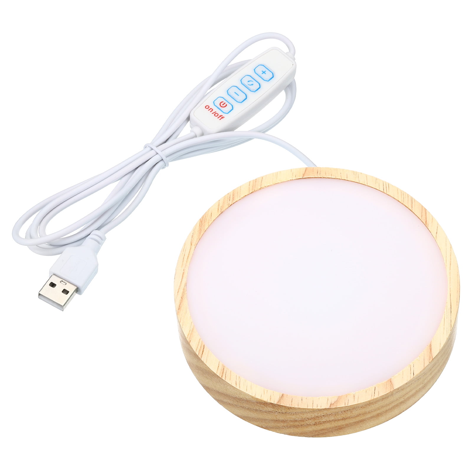 Uxcell 4" Wooden LED Light Base, 2pcs Wood Light Display Base Stand for ...