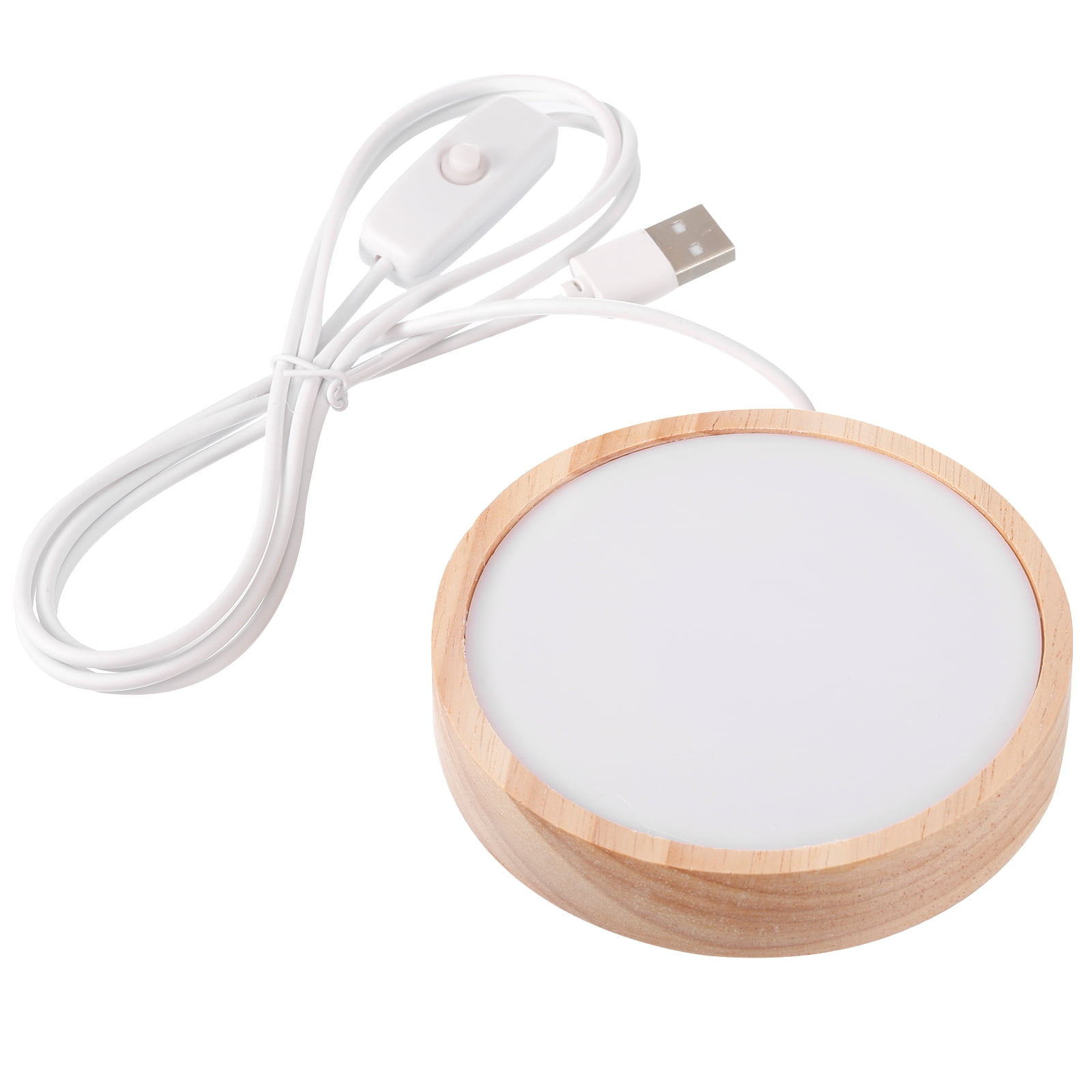 Uxcell 4" Wooden LED Light Base Wood Light Display Base Stand Lighting ...