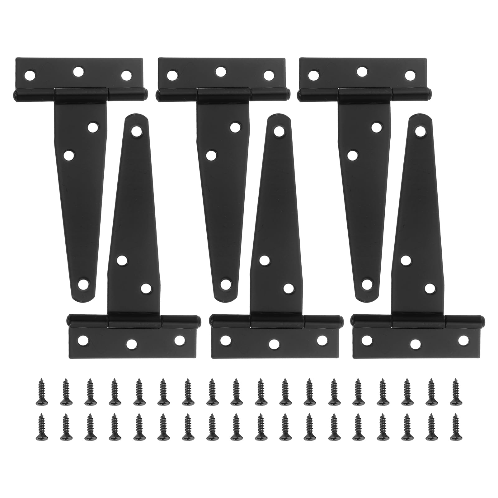Uxcell 4 inch Door Tee Hinge, 6 Pack T Strap Hinges Shed Door Hinge ...