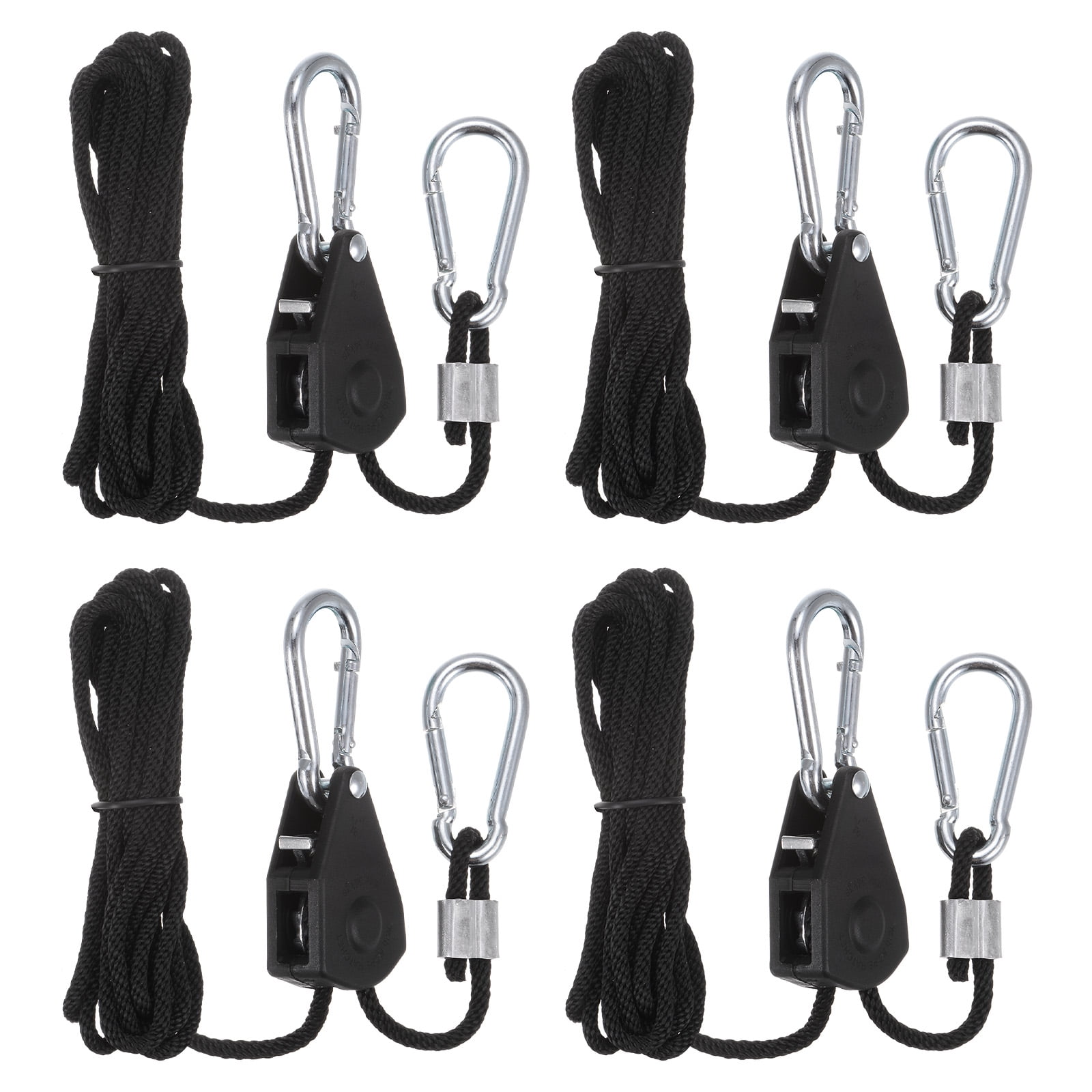 Uxcell 4 pieces 1/8" (4mm) Adjustable Ratchet Rope Hanger 7.9ft (2 ...