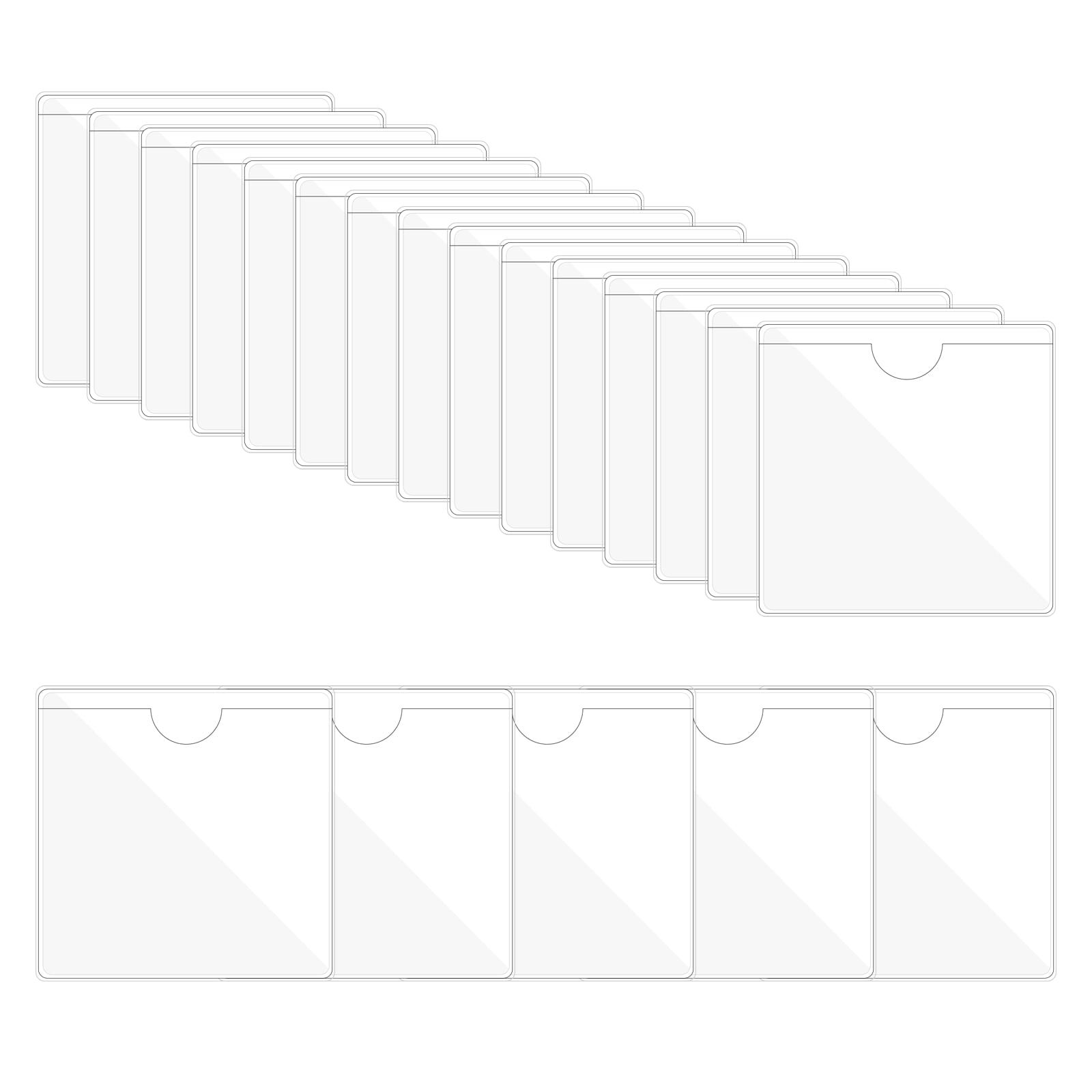 Uxcell 20Pcs Self Adhesive Index Card Pockets Plastic Label Holder ...