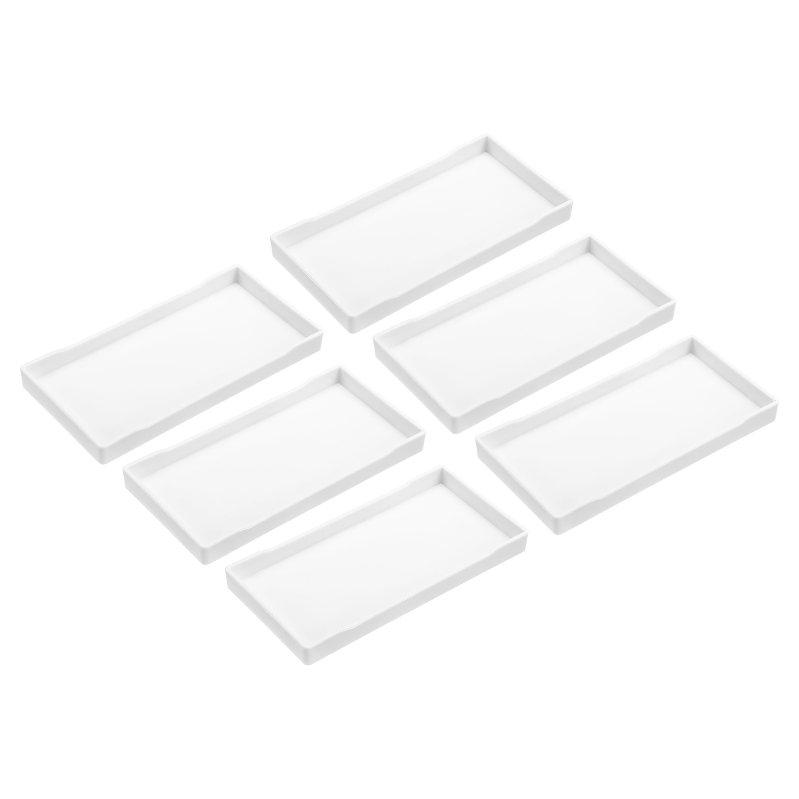 Uxcell 4" x 8" Small White Mini Tray Plastic Rectangular Wooden Serving ...