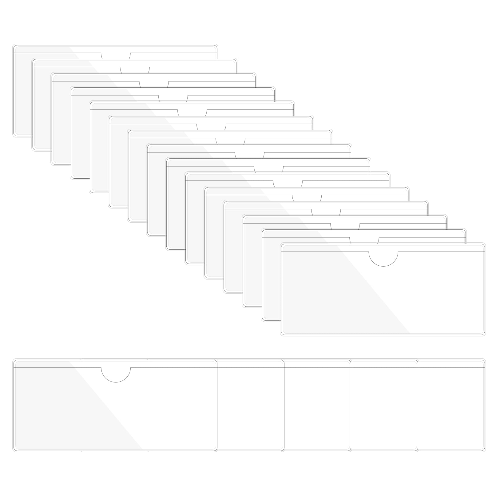 Uxcell 20Pcs Self Adhesive Index Card Pockets Plastic Label Holder ...