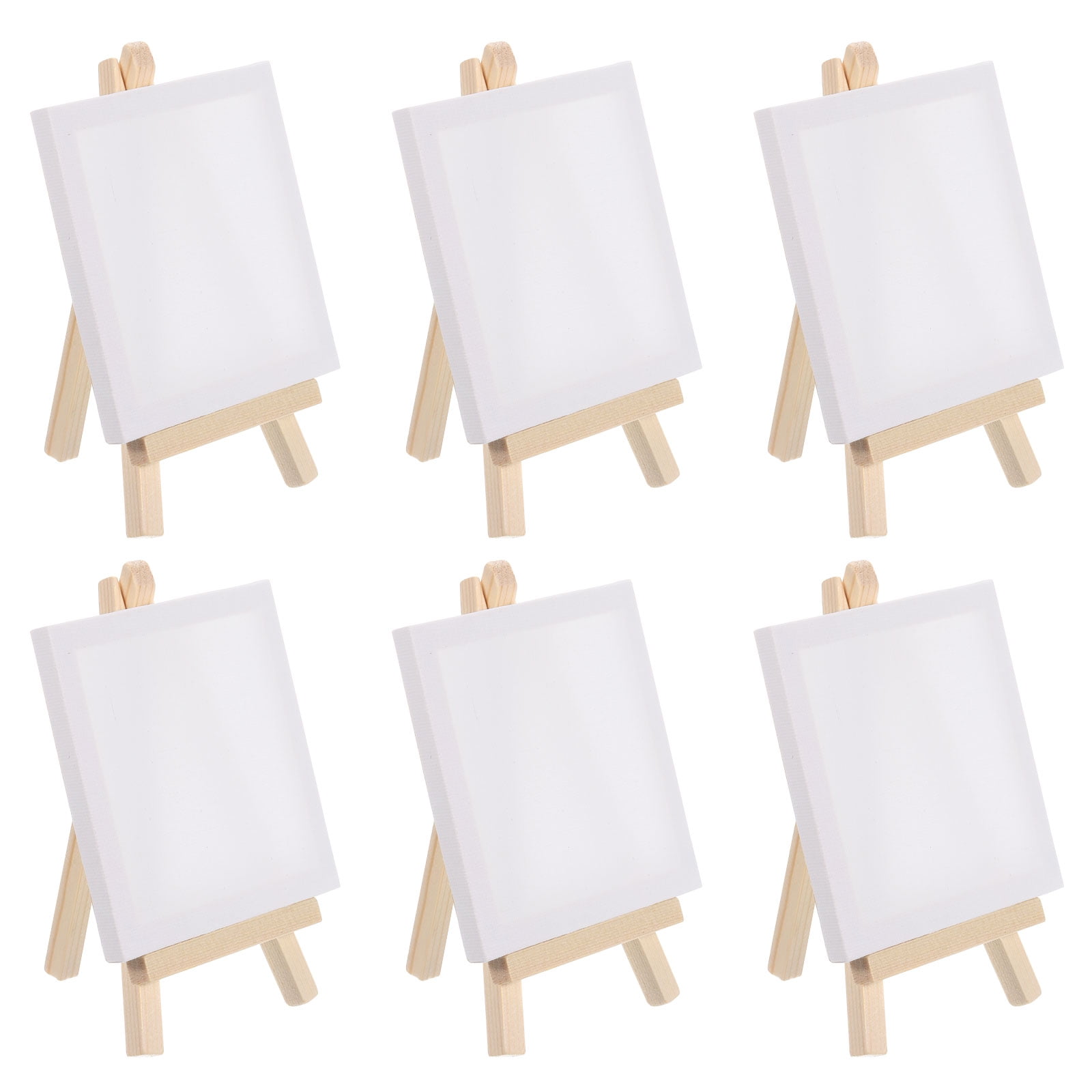 Uxcell 4"x4" Canvas Easel Set Mini Stretched Display Canvas Panel ...