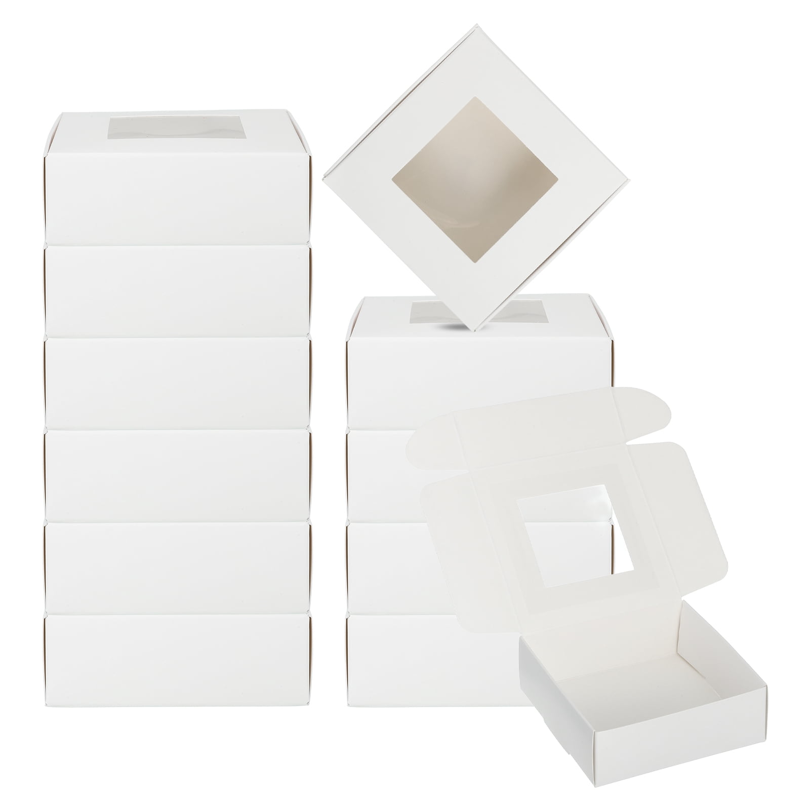 Uxcell 4"x4"x1.5" Paper Soap Box with Window, 60 Pack White - Walmart.com