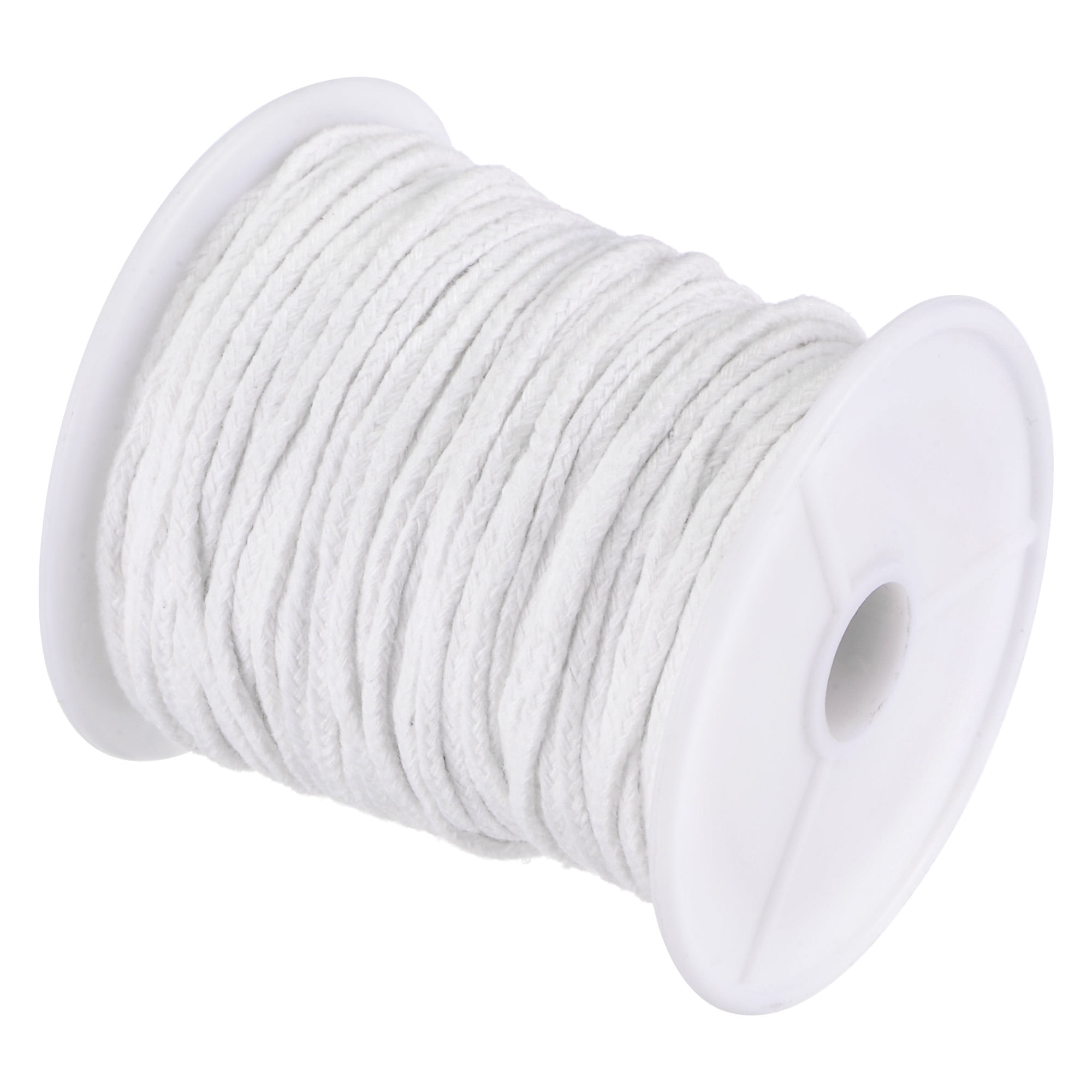 Uxcell 40 PLY 200 Ft Long 1.7mm Diameter Cotton Braided Candle Wick ...