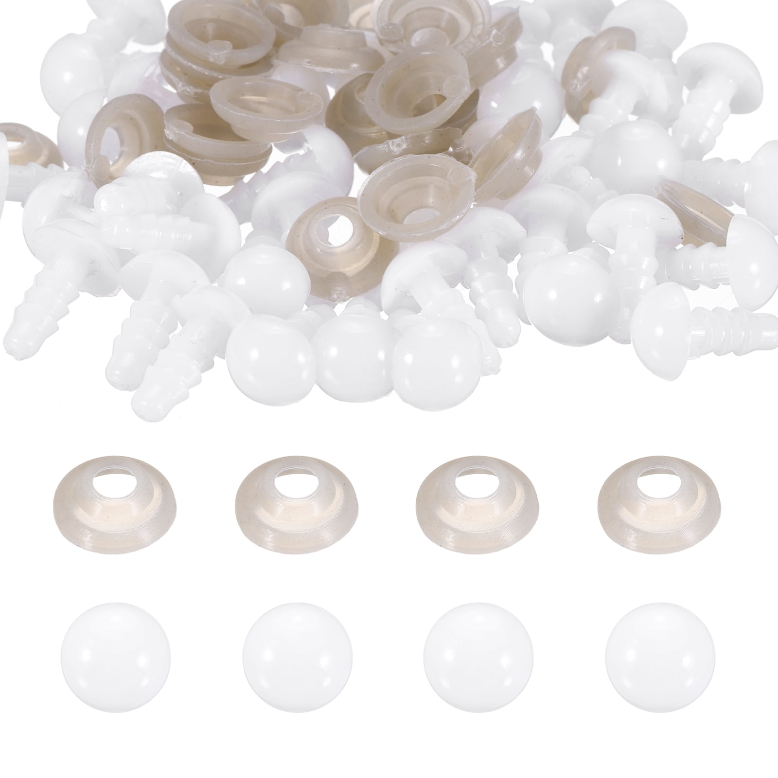 Uxcell 40 Pack 7mm/0.28in Safety Eyes Bulk for Crocheting, Plastic ...