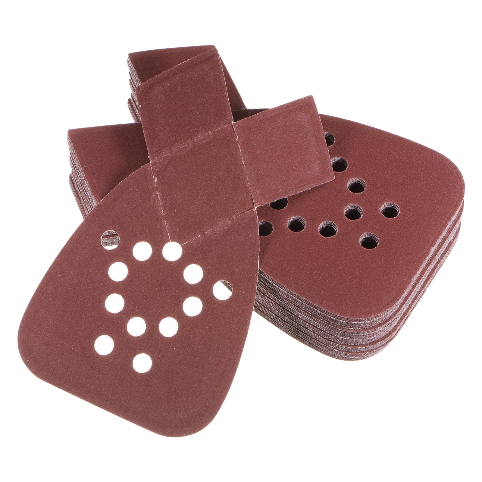 Uxcell 40 Packs 320 Grits 12 Holes Hook & Loop Sandpapers Triangular ...