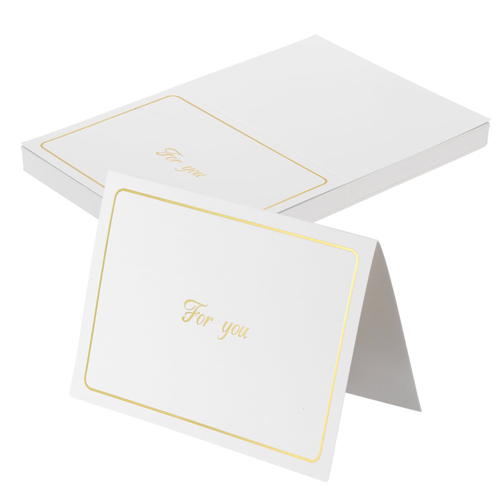 Uxcell 40 Pcs "For You" Table Place Cards White Gold Line Frame 5.6x3.8 ...
