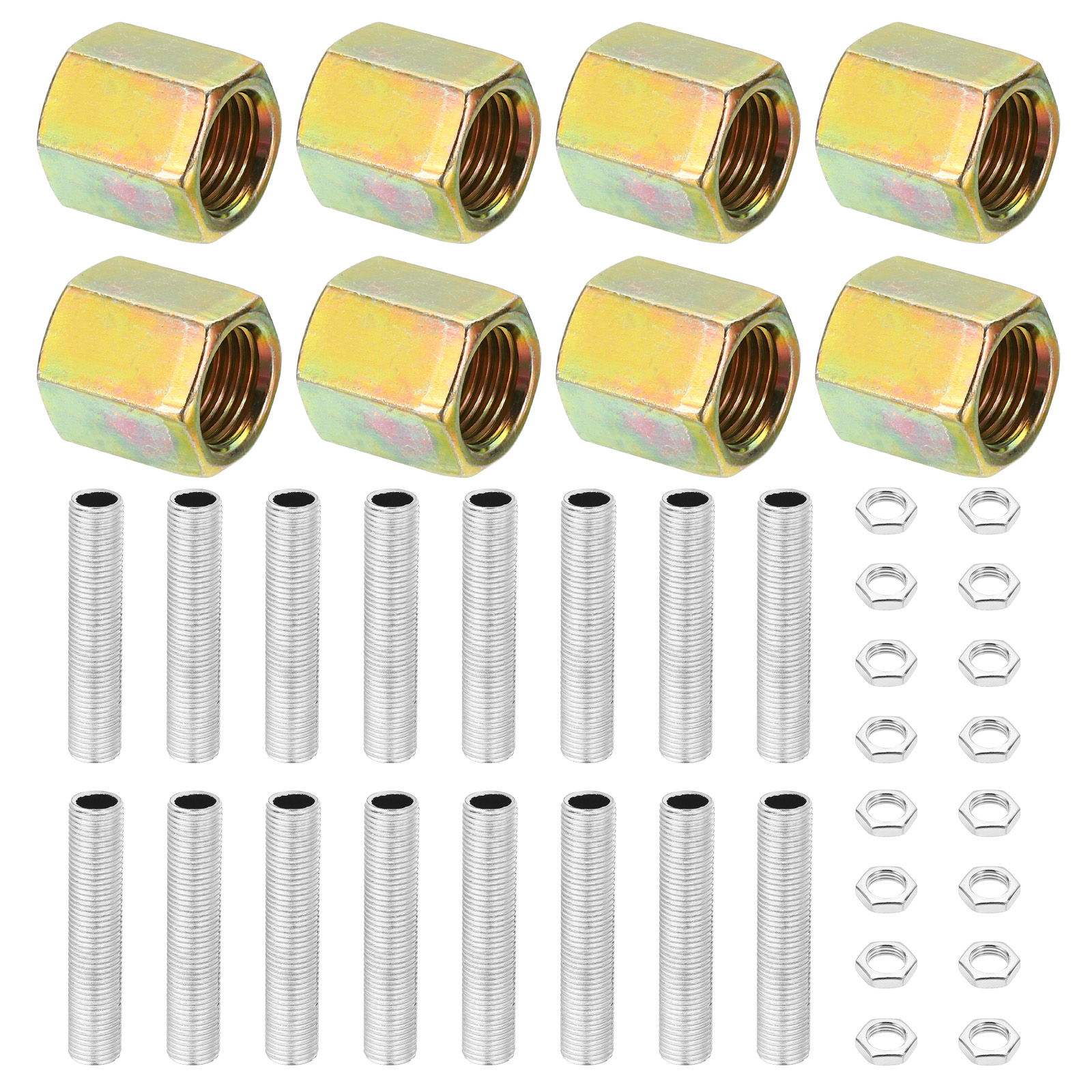 Uxcell 40 Pcs M10×15 Hexagon Closed Coupling Nut with Threaded Pipe and ...