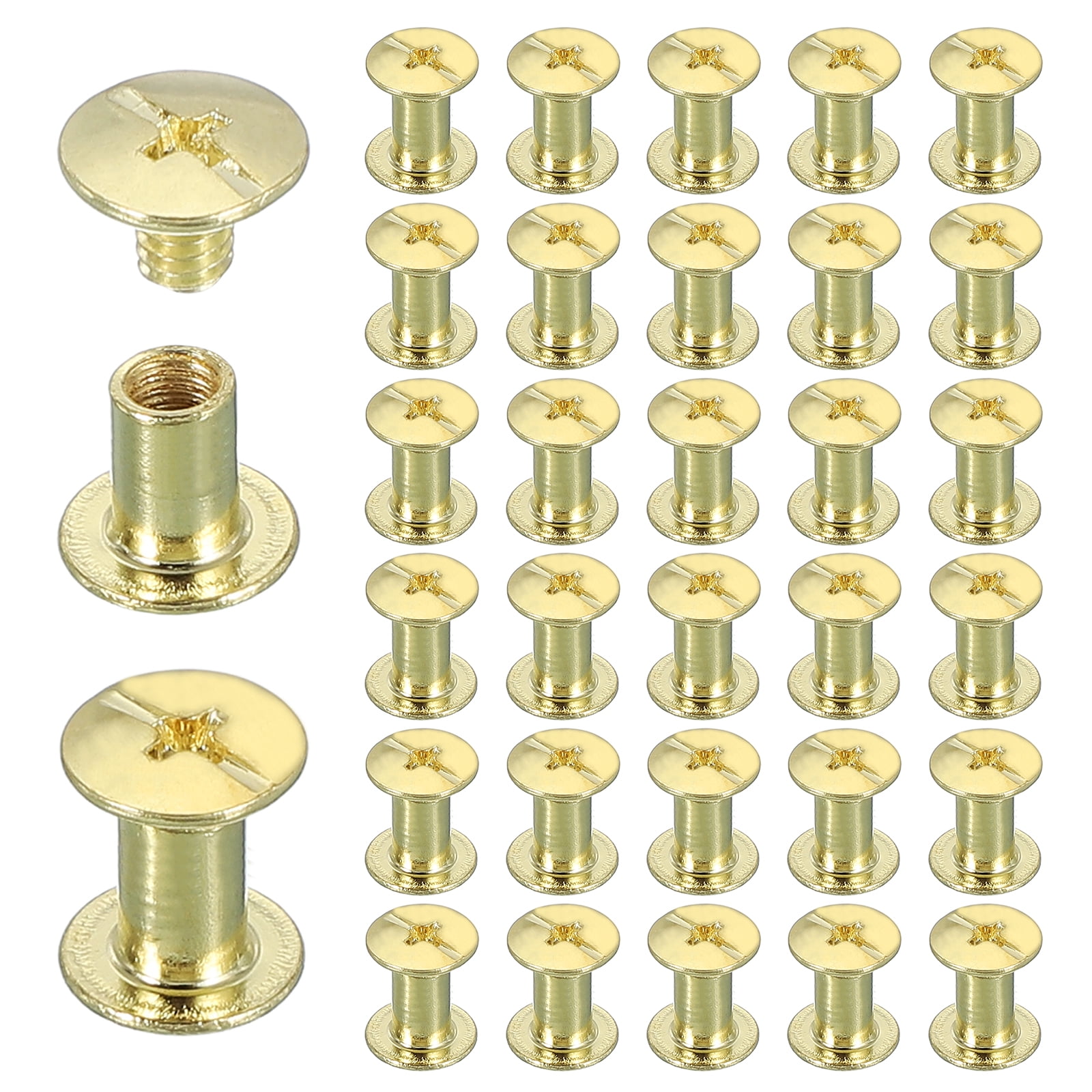 Uxcell 40 Sets Chicago Screw Rivets M5x10mm Metal Phillips Head Post ...