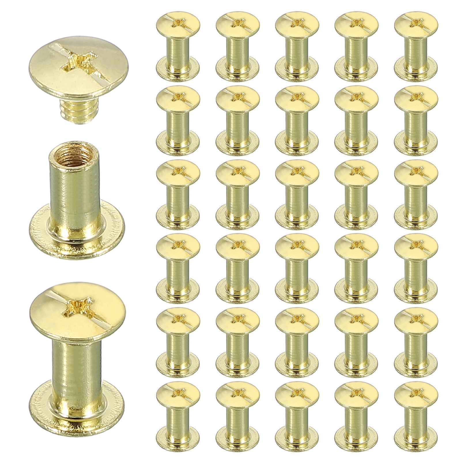 Uxcell 40 Sets Chicago Screw Rivets M5x15mm Metal Phillips Head Post ...