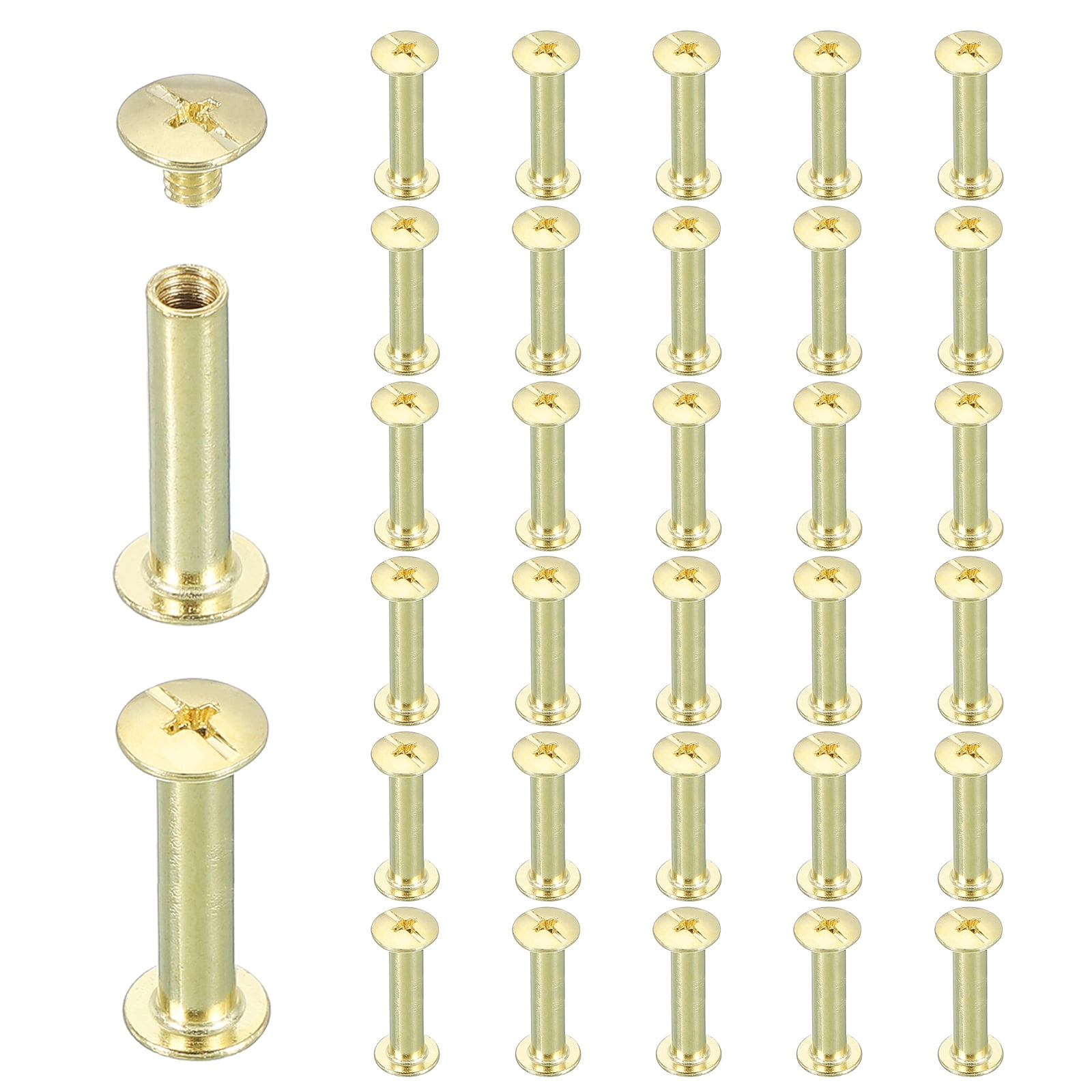 Uxcell 40 Sets Chicago Screw Rivets M5x25mm Metal Phillips Head Post ...