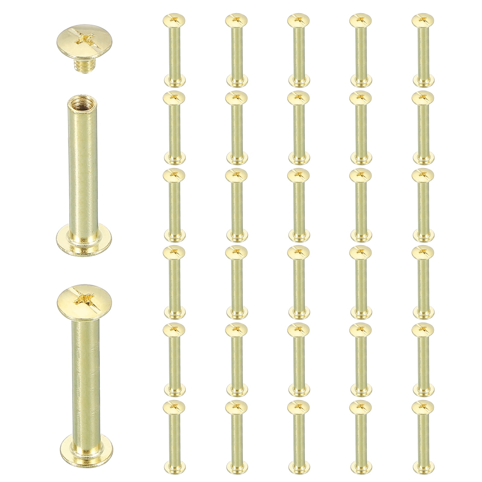 Uxcell 40 Sets Chicago Screw Rivets M5x40mm Metal Phillips Head Post ...