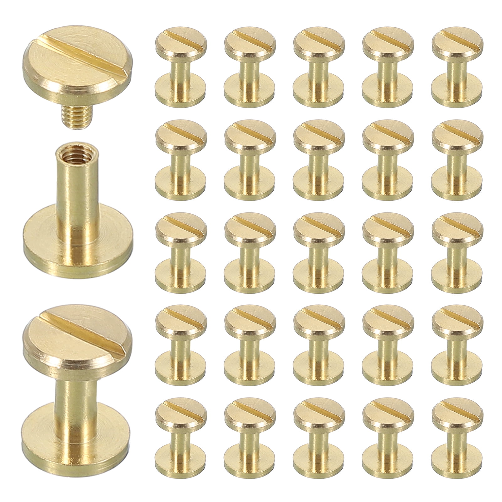 Uxcell 30 Sets Chicago Screw Rivets M4x8mm Metal Phillips Head Post ...