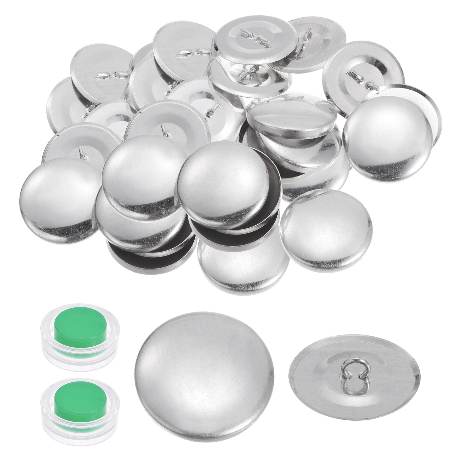 Uxcell 40 Sets Self Cover Button Kit 28mm Aluminum Button, with 2 Tools ...