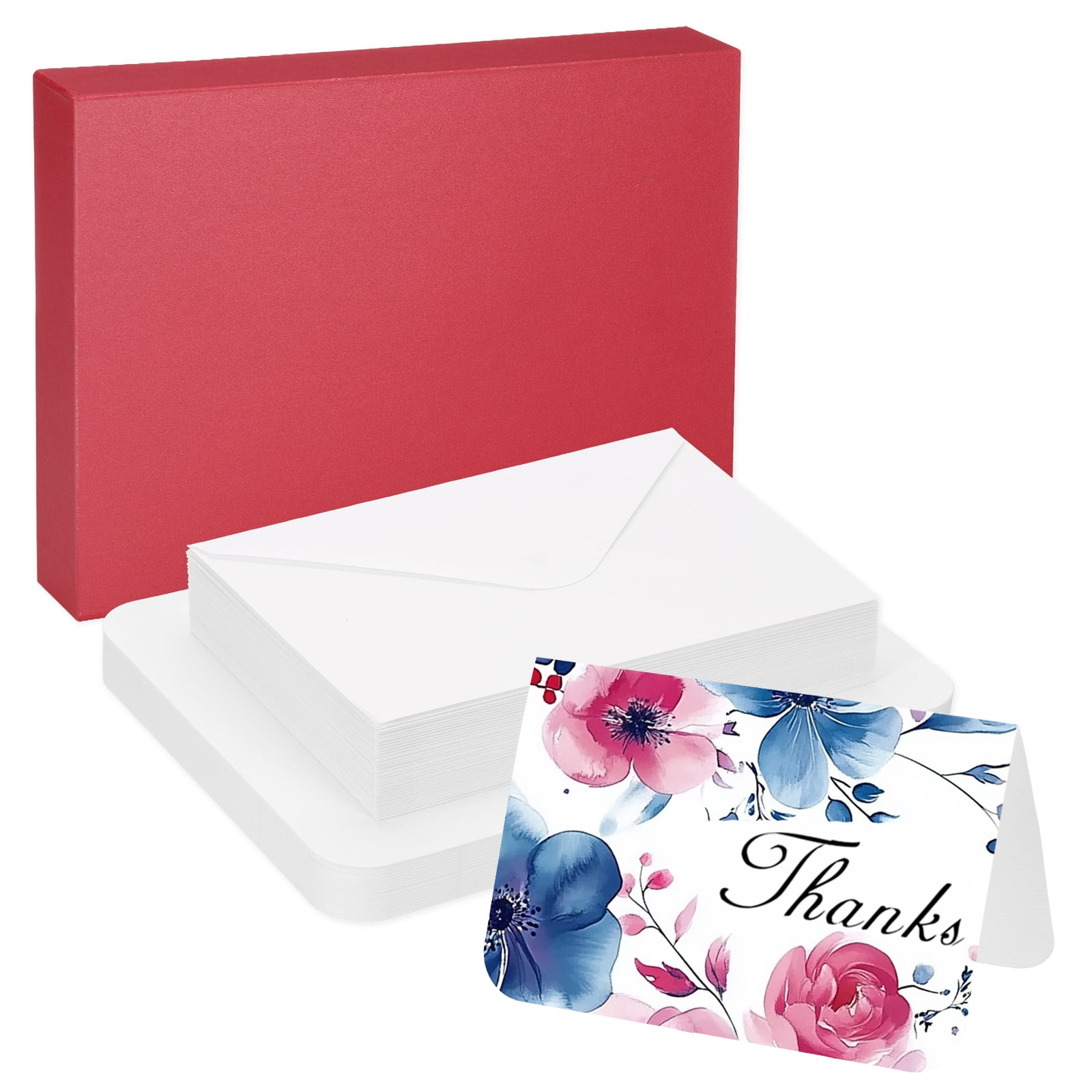 Uxcell 40 Sets Watercolor Cards Rounded Corners with Envelopes 4x6 Inch ...