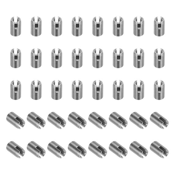 Uxcell 40 pack 303 Stainless Steel Self-Tapping Threaded Inserts M3 x ...