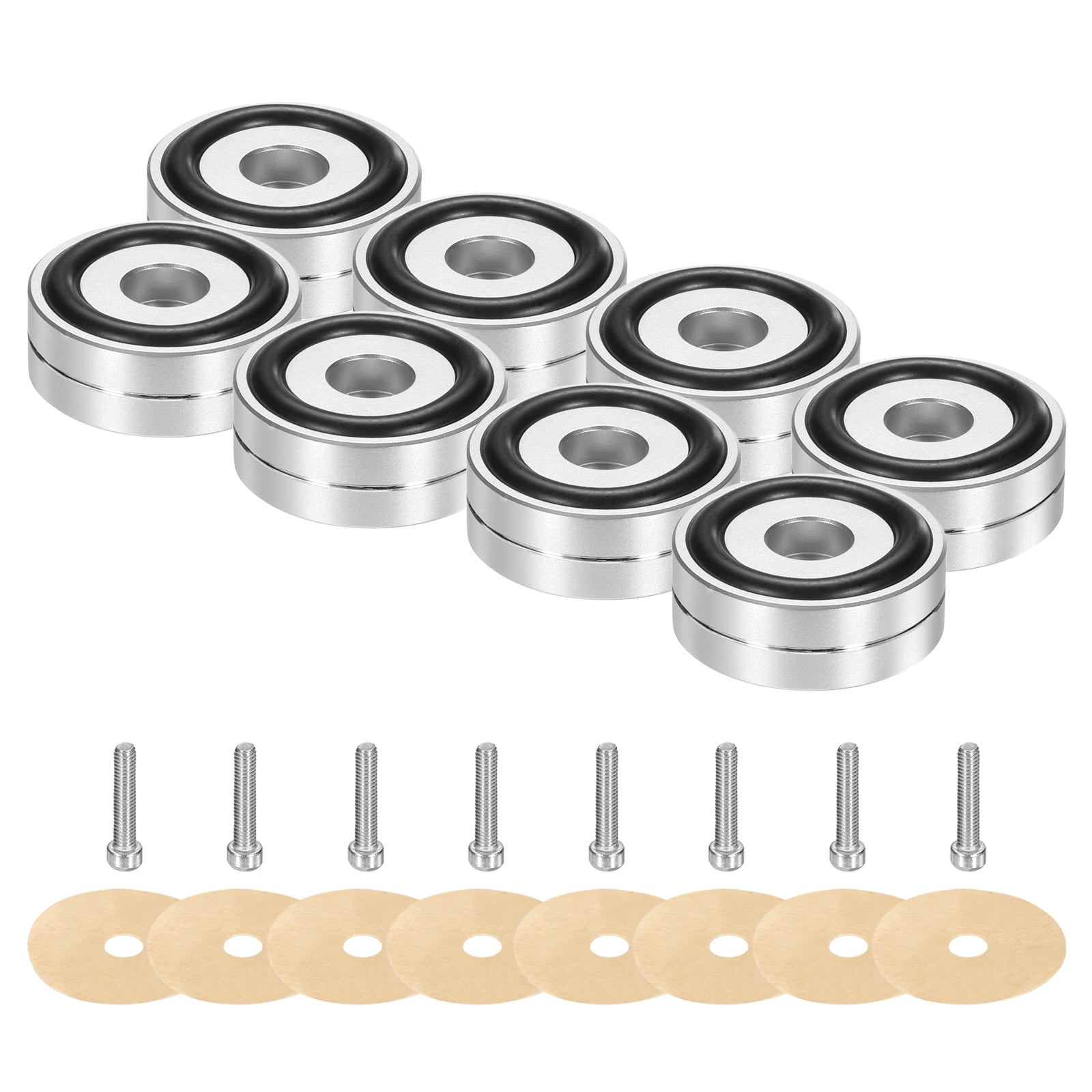 Uxcell 40 x 15 mm Silver Subwoofer Isolation Pad Aluminum Alloy Speaker ...
