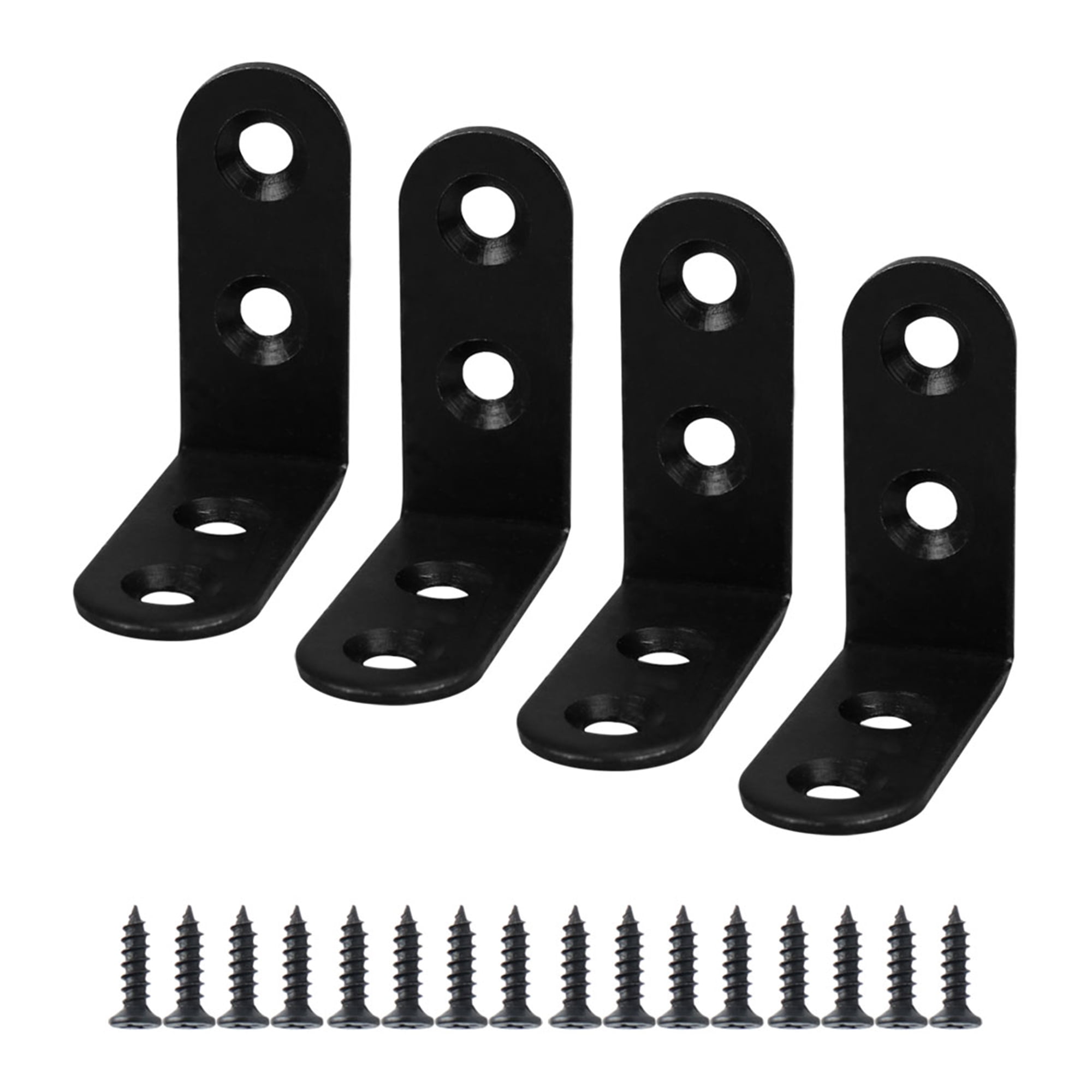 Uxcell 40 x 40mm Angle Bracket Metal Black L Shaped Angle Brackets ...