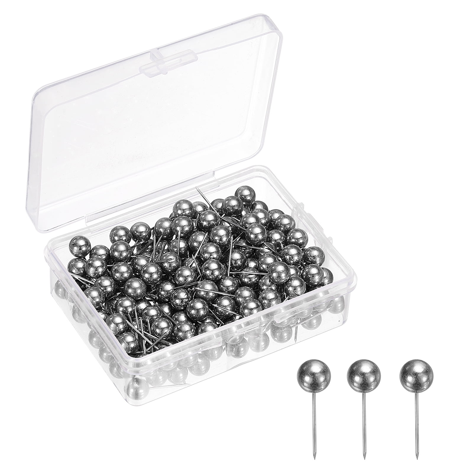 Uxcell 400 Pcs Push Pins, Map Thumb Tacks 6mm Round Head Decorative ...