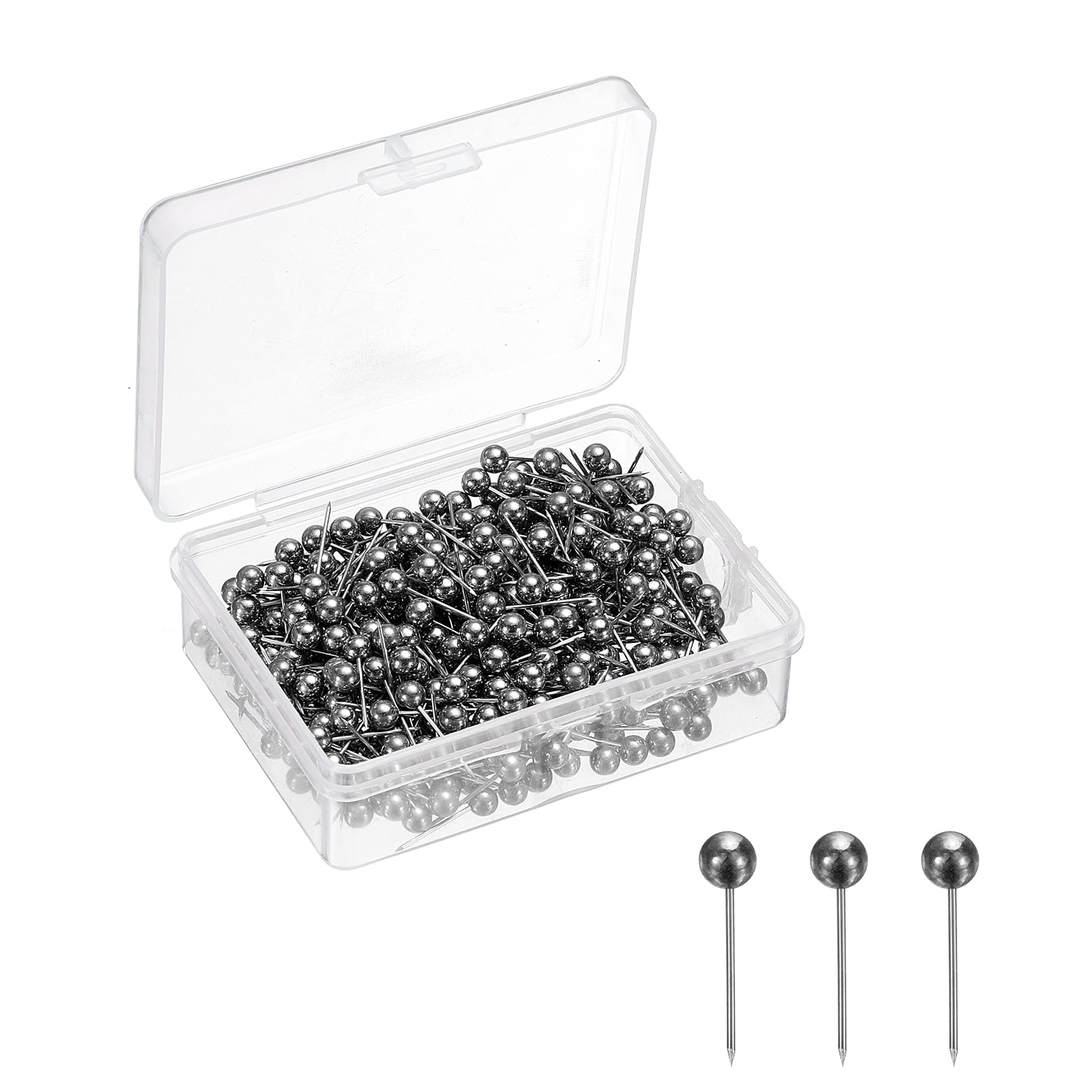 Uxcell 400 Pcs Push Pins, Map Thumb Tacks 4mm Round Head Decorative ...