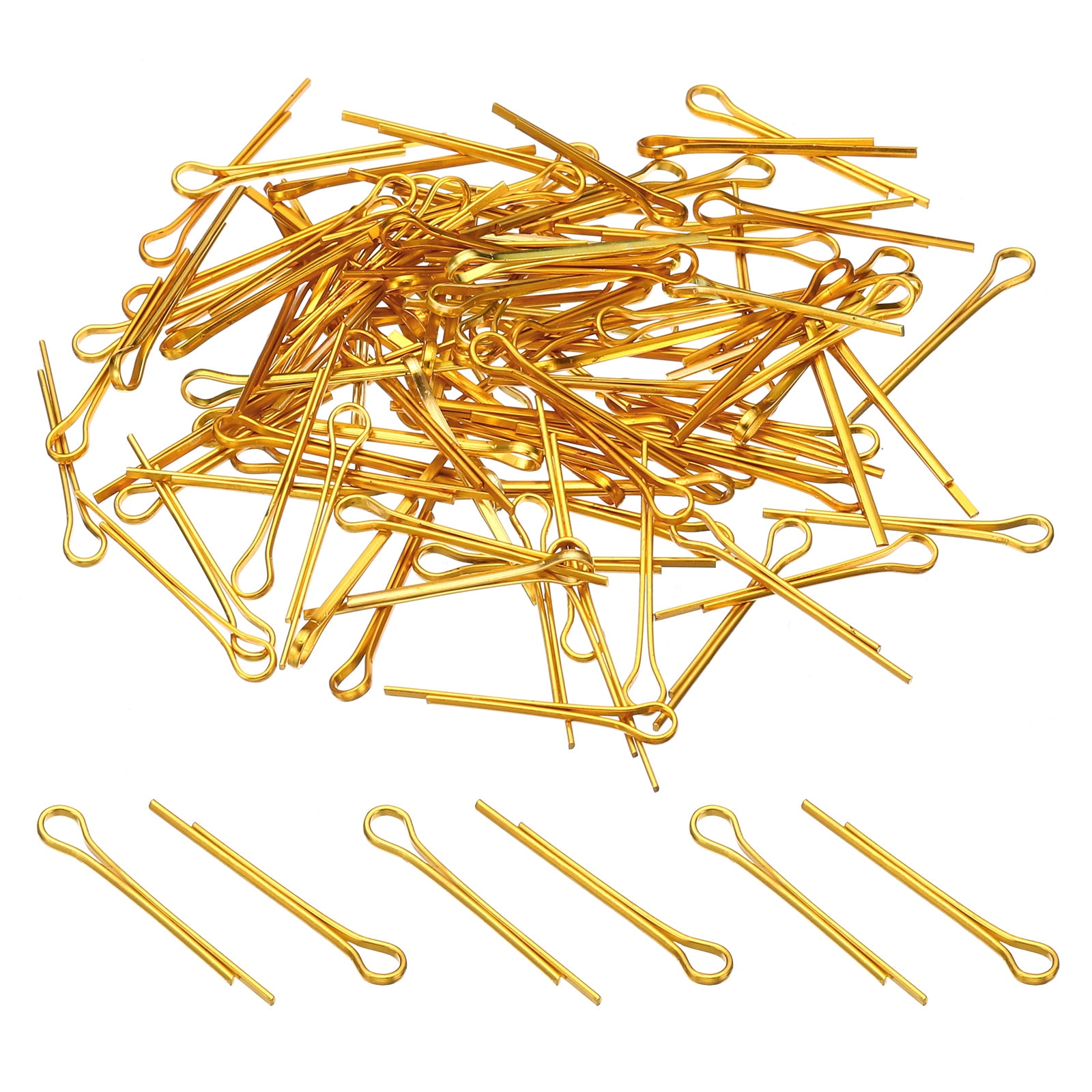 Uxcell 400Pcs 1.2x19mm Aluminium Cotter Pins Split Pin Fastener Clips, Gold - Walmart.com