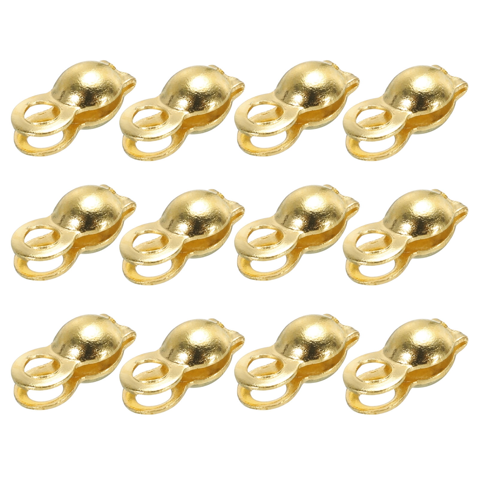 Uxcell 400Pcs End Cap Knot Cover 3mm Dia Clamshell Metal Plated Open ...