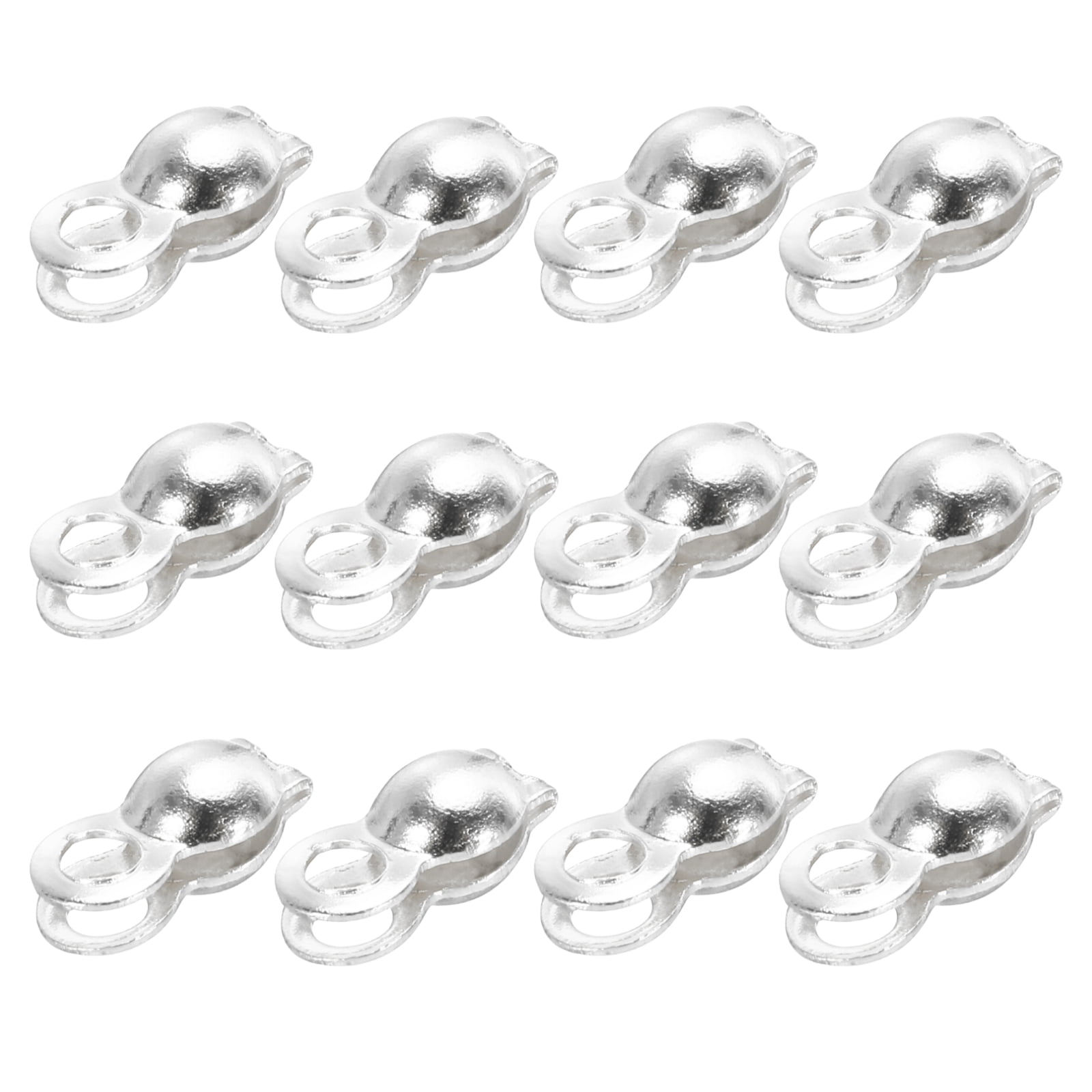 Uxcell 400Pcs End Cap Knot Cover 3mm Dia Clamshell Metal Plated Open ...