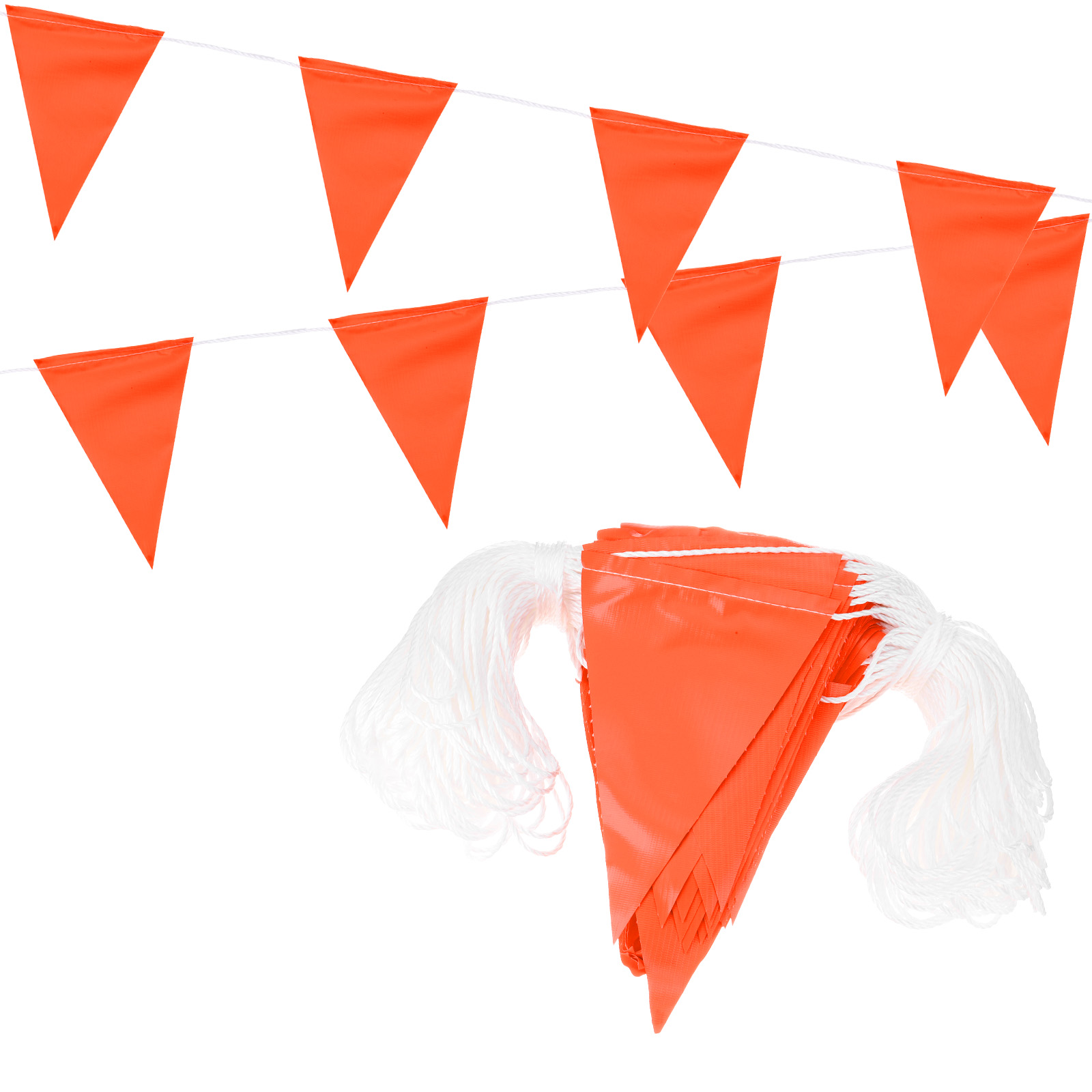 Uxcell 407ft Pennant Banner Flags, Warning Flagging Banner Safety Flag ...