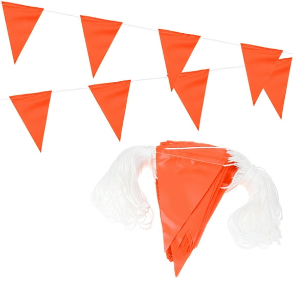 Uxcell 407ft Pennant Banner Flags, Warning Flagging Banner Safety Flag ...