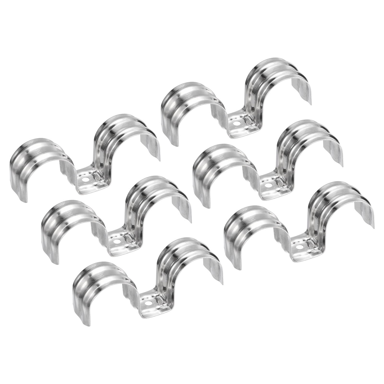 Uxcell 40Pack 1 Inch Stainless Steel Double Line Clamps One Hole Rigid ...