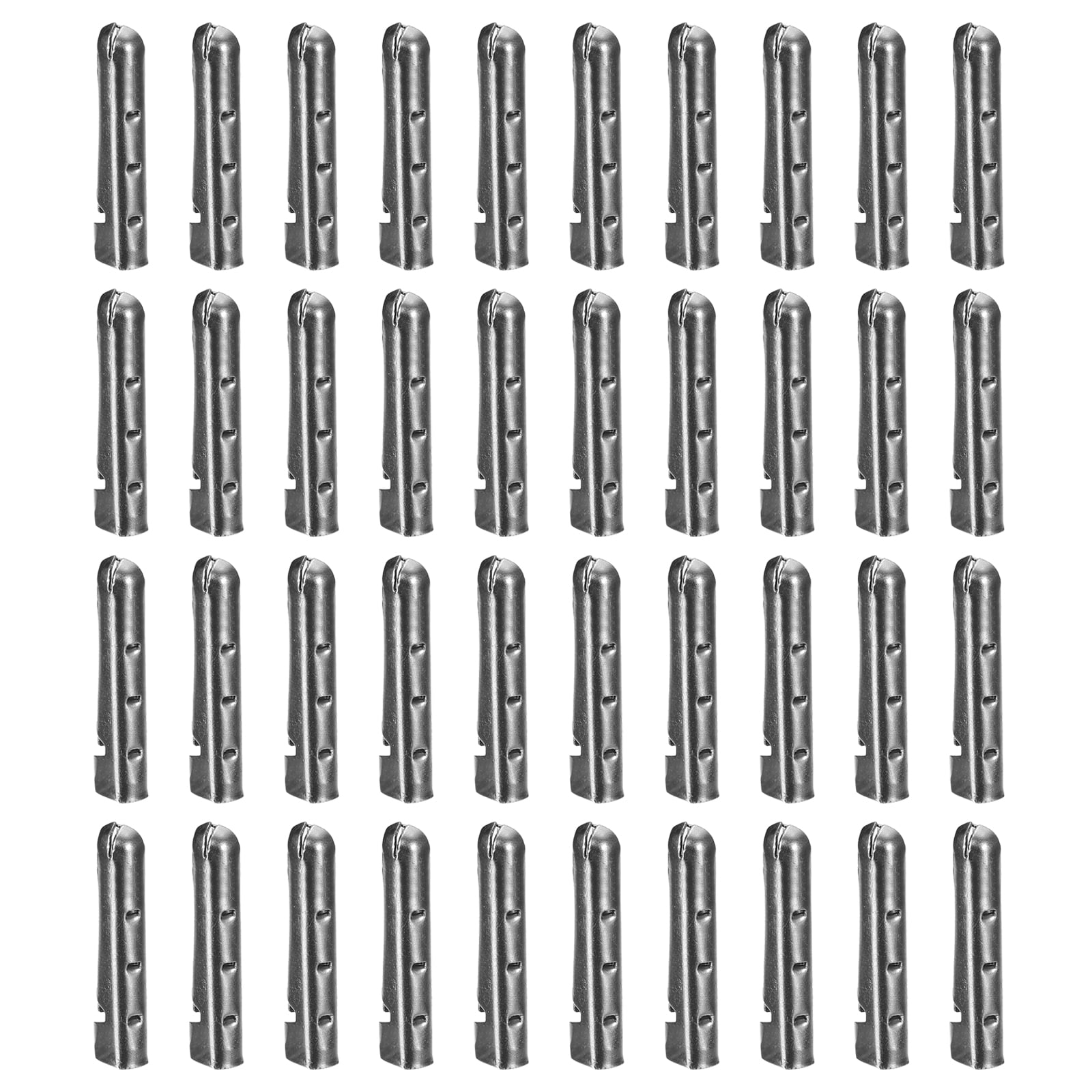 Uxcell 40Pack 3.7x20mm Metal Shoelace Tips Open Mouth Shoelace Repair ...