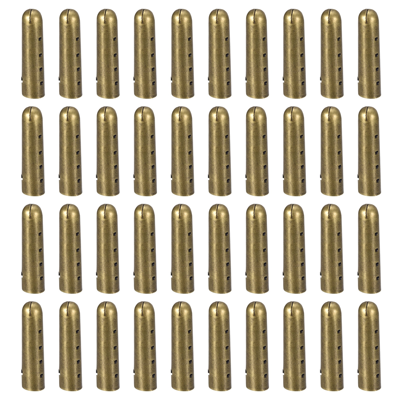 Uxcell 40Pack 5.5x23mm Metal Shoelace Tips Open Mouth Shoelace Repair ...