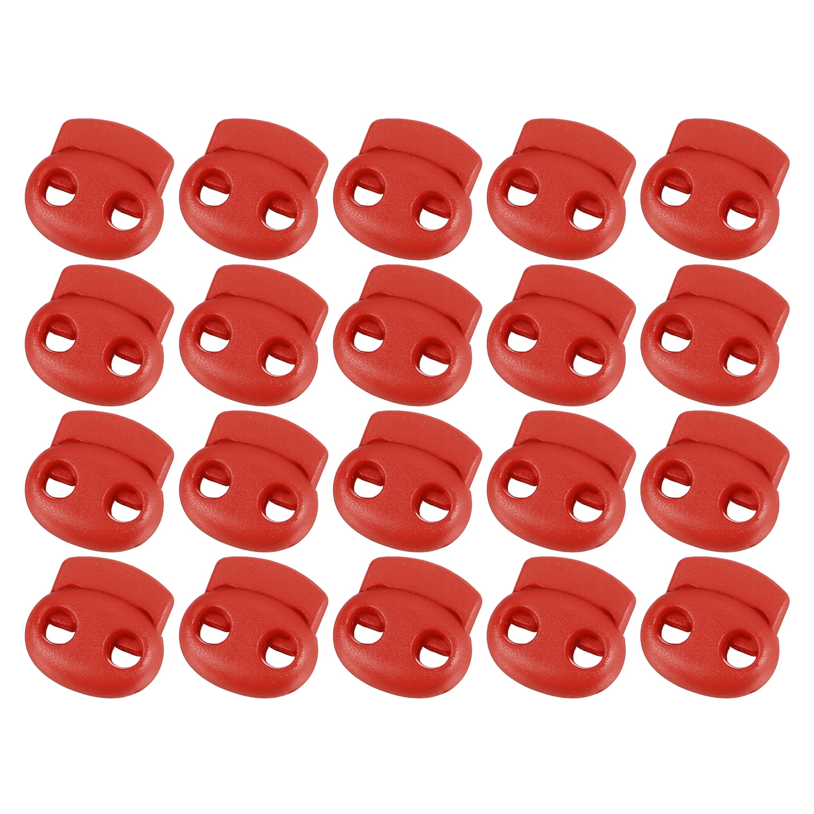 Uxcell 40Pack 5mm Plastic Cord Locks Double Hole Spring Toggle Stopper ...