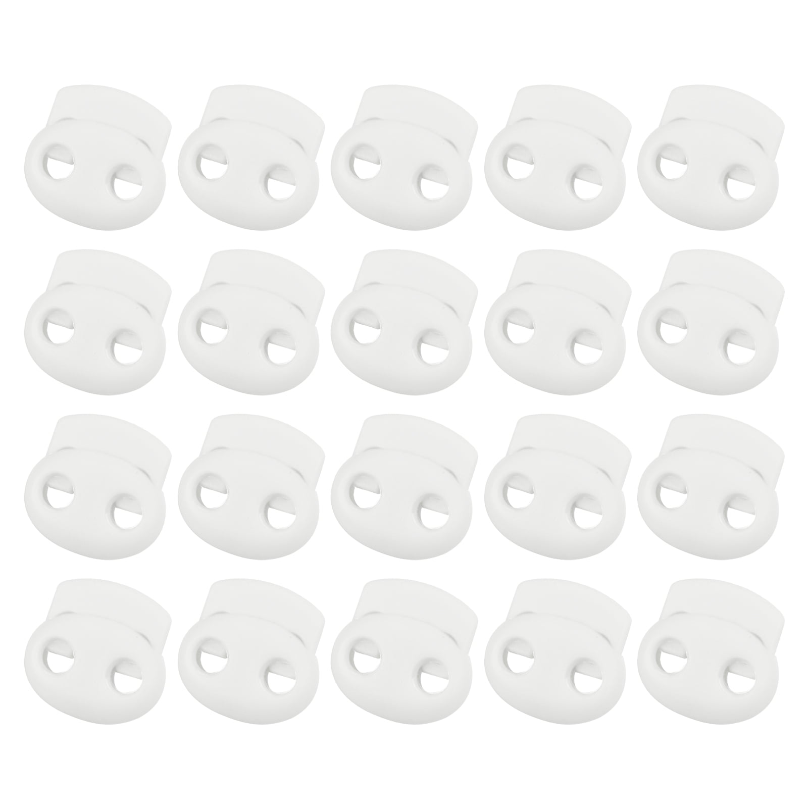Uxcell 40Pack 5mm Plastic Cord Locks Double Hole Spring Toggle Stopper ...