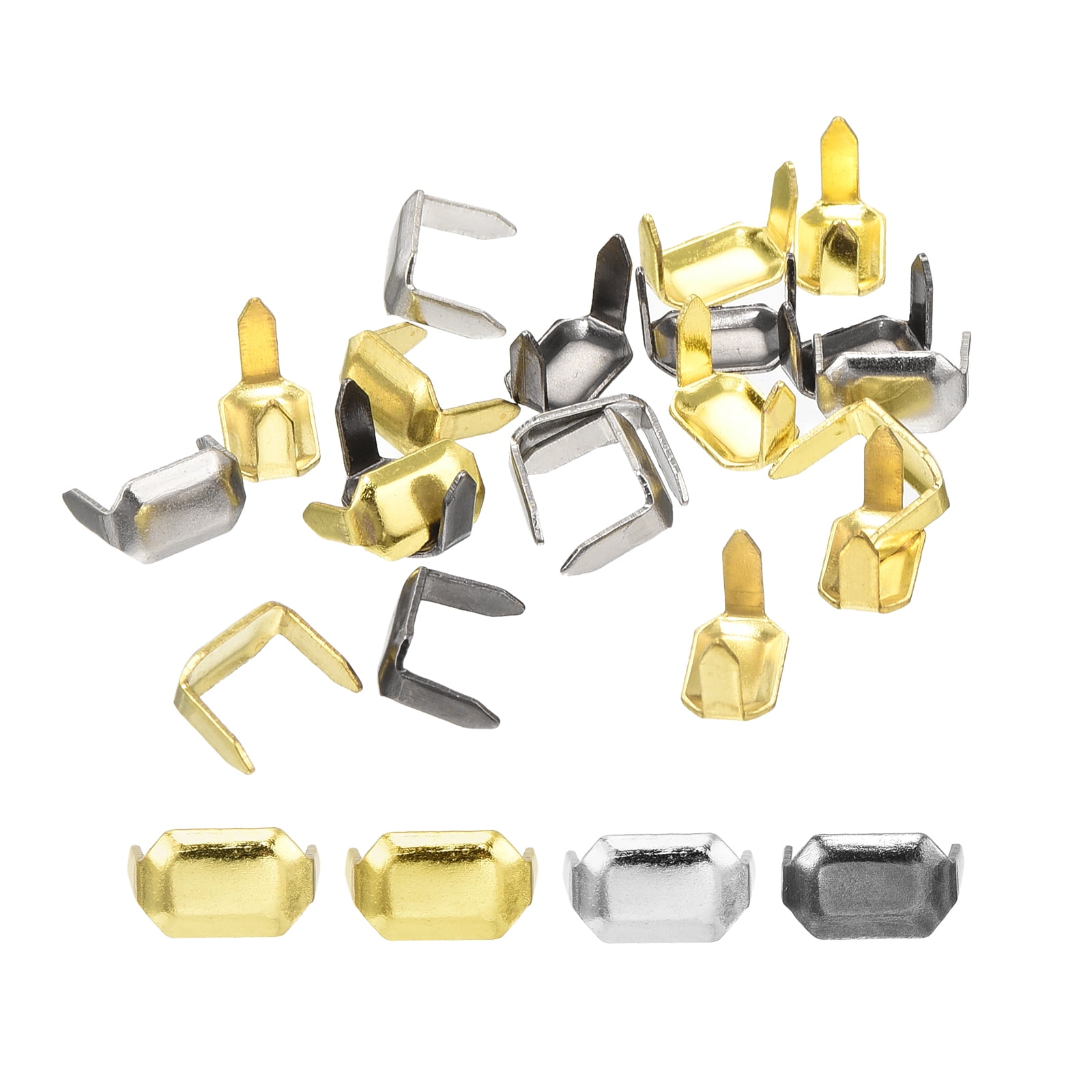 Uxcell 40Pack Brass Leather Staples, 8x5mm Rectangle Leather Belt Loops ...