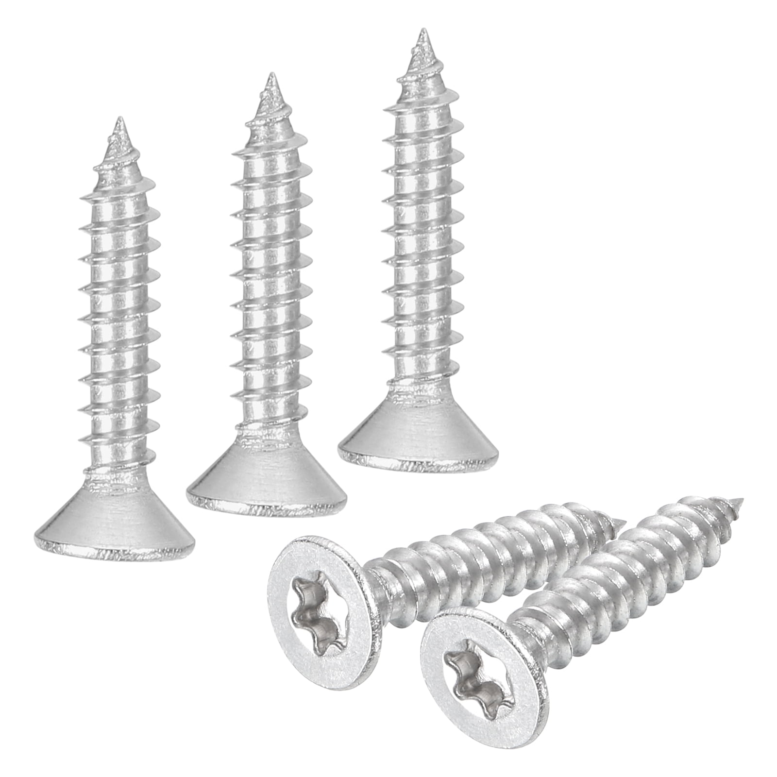Uxcell 40Pack M4 x 20mm 304 Stainless Steel Flat Head Torx Screws Fit T20 Bit, Silver - Walmart.com