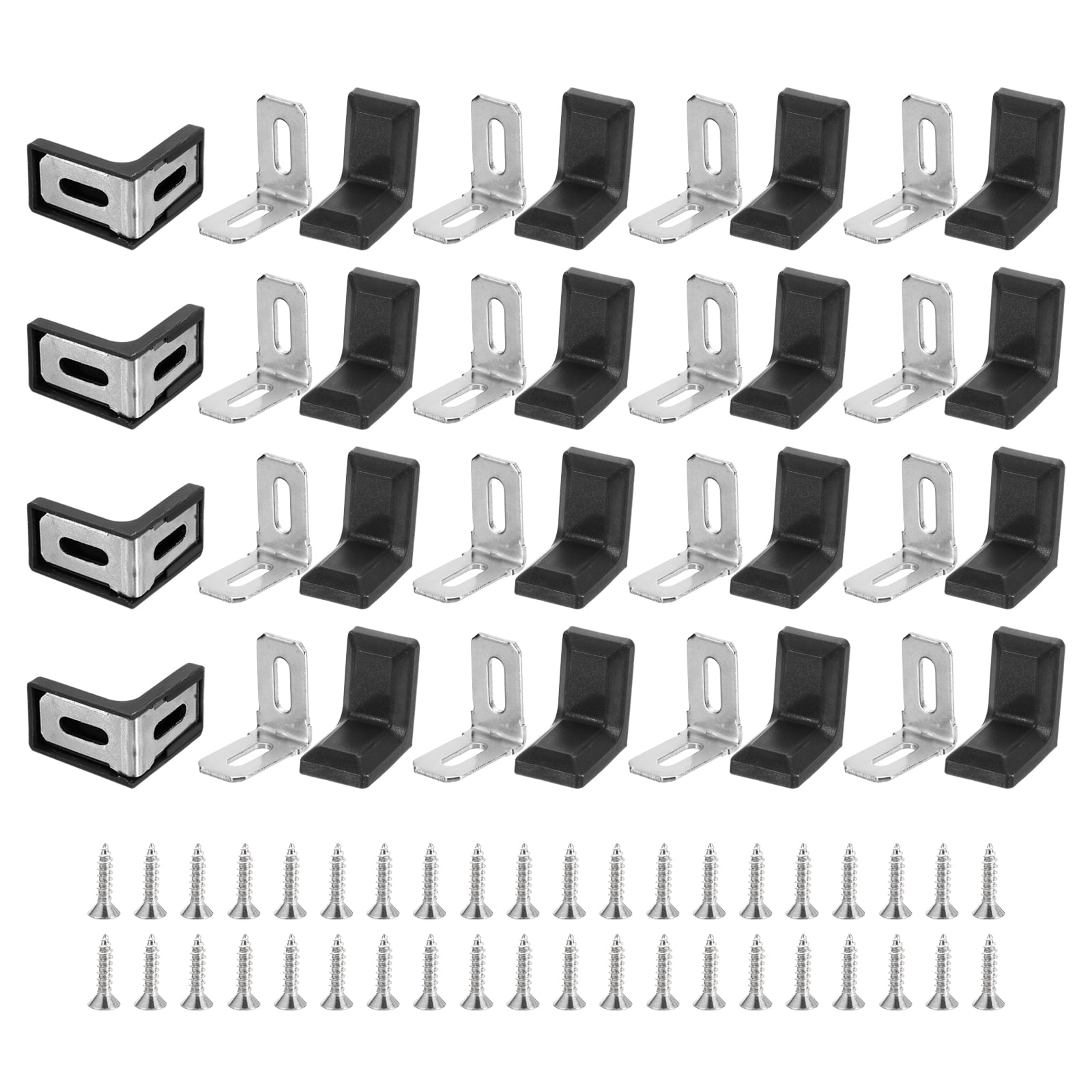 Uxcell 40Pack Metal Plastic L Shaped Angle Bracket, 28x28x17mm Shelf ...