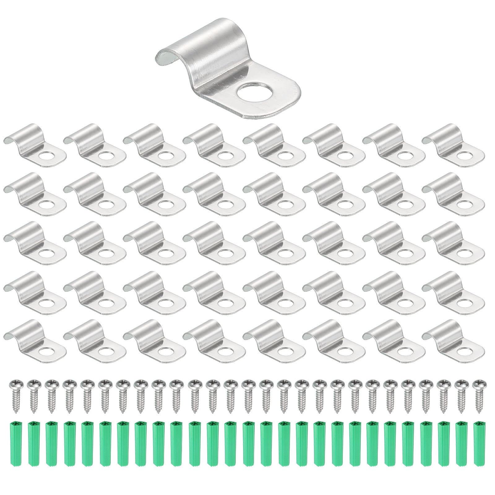 Uxcell 40Pack Stainless Steel Pipe Strap Fit for 3/16in(5mm) Cable U ...