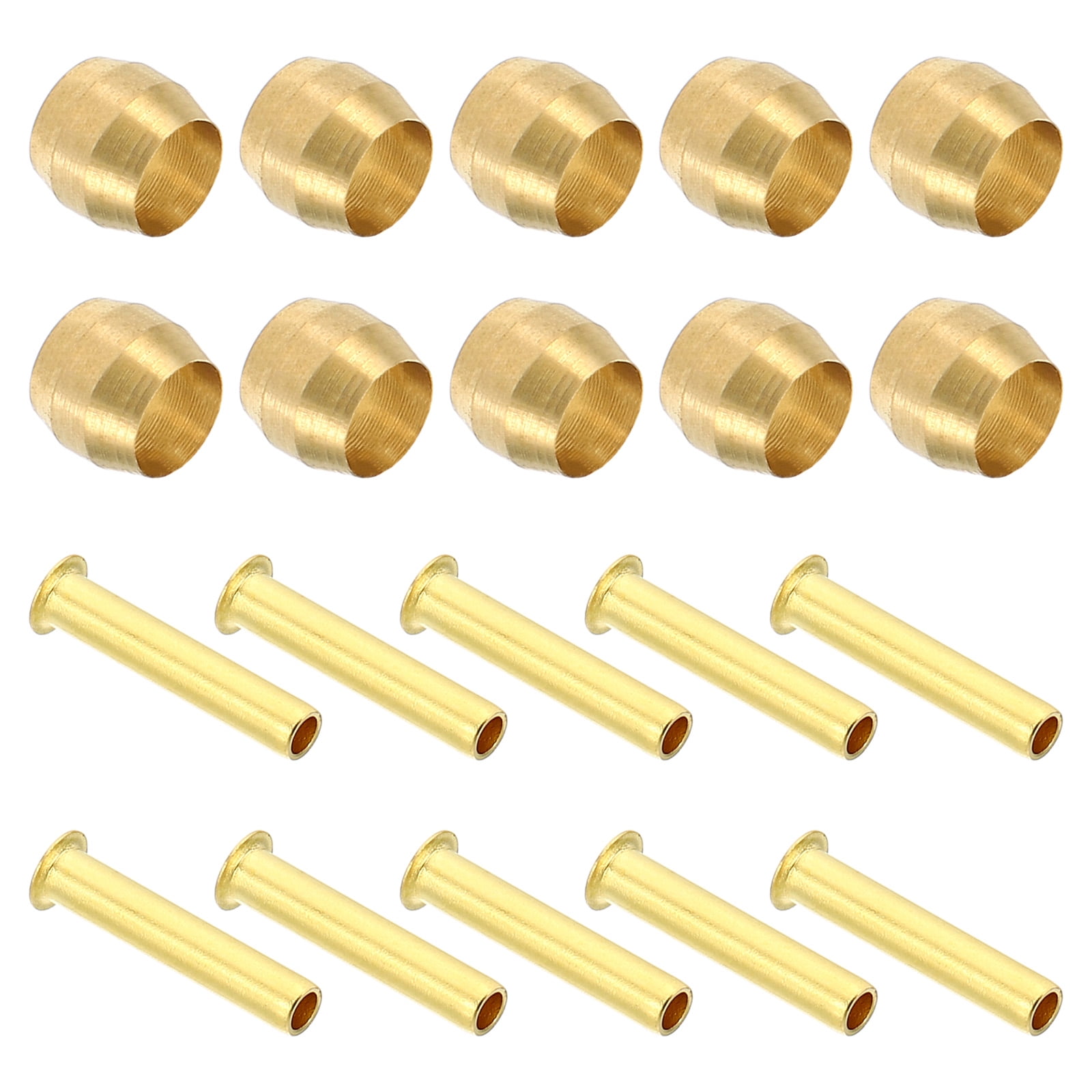 Uxcell 40Pcs 4mm ID x 3mm OD Hose Tube Brass Ferrule Brass Compression ...