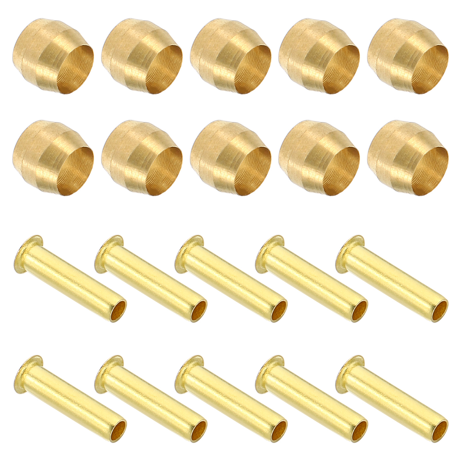 Uxcell 40Pcs 4mm ID x 4mm OD Hose Tube Brass Ferrule Brass Compression ...