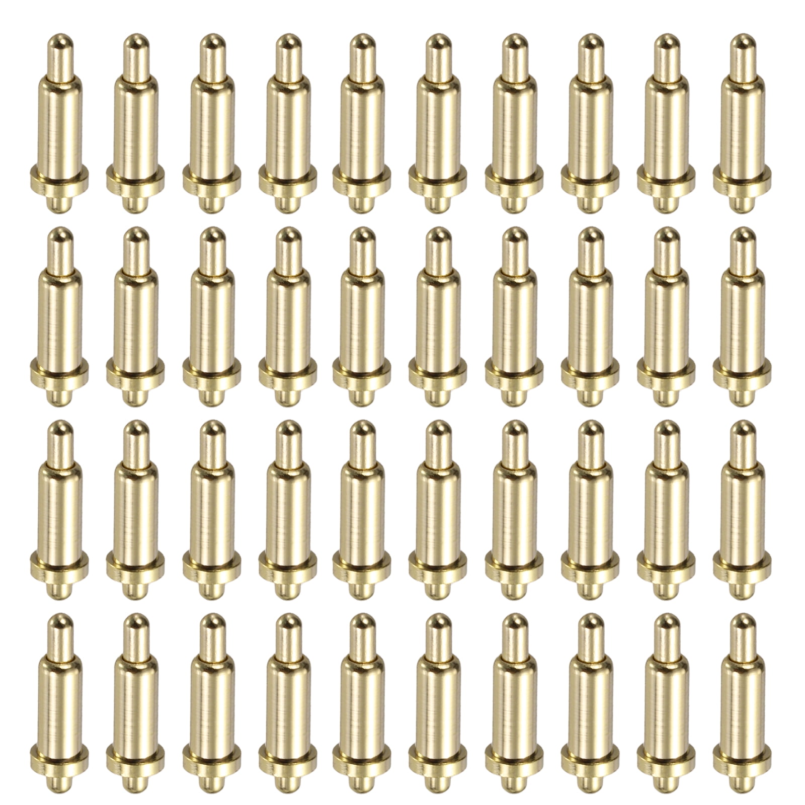 Uxcell 40Pcs 6.5mm Gold Plated Spring Loaded PogoPins, Copper Header ...