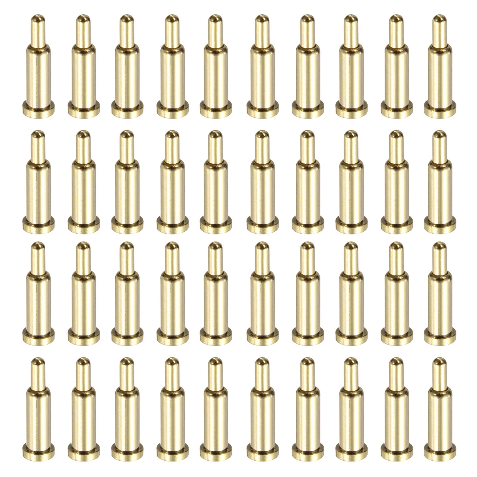 Uxcell 40Pcs 6.5mm Gold Plated Spring Loaded PogoPins, Copper Header ...