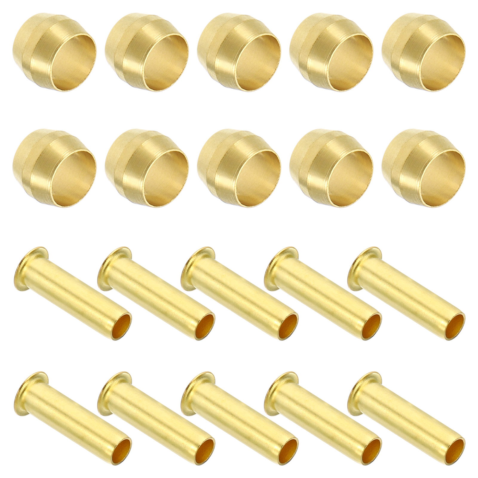 Uxcell 40Pcs 6mm ID x 6mm OD Hose Tube Brass Ferrule Brass Compression ...