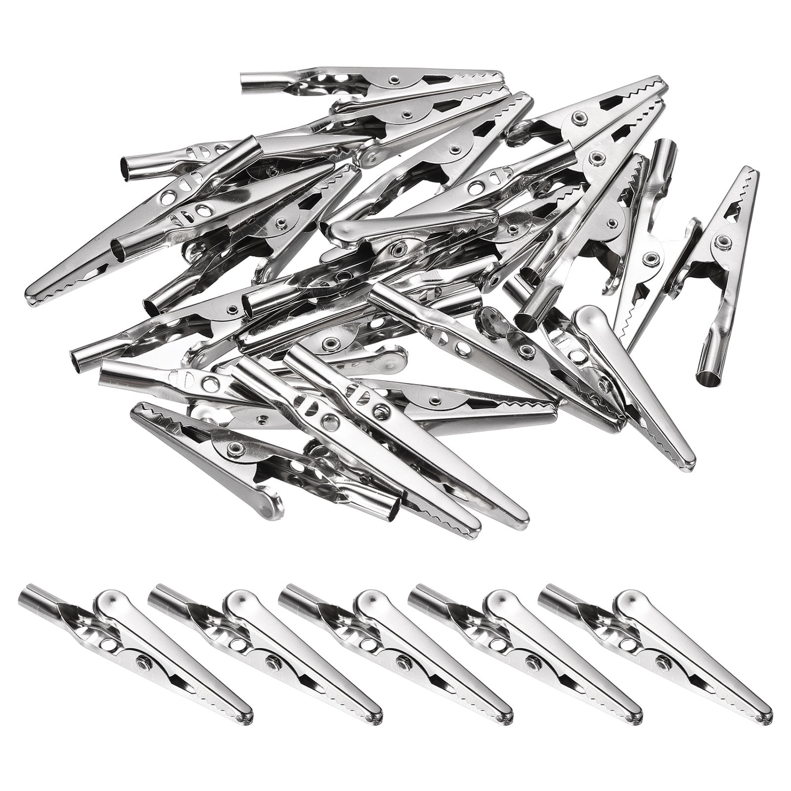 Uxcell 40Pcs Alligator Clips 35mm Steel Electrical Test Spring Clamps ...