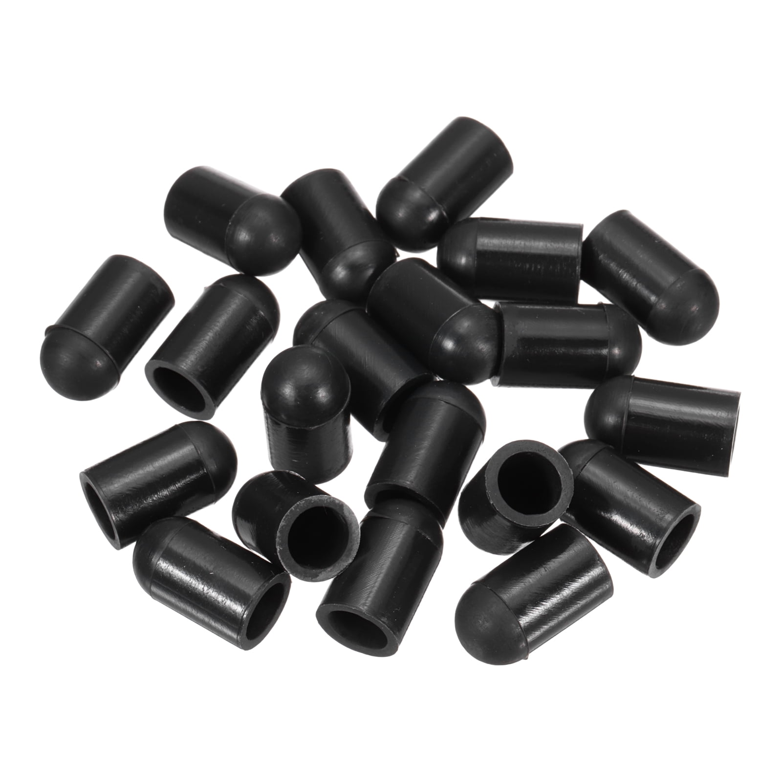 Uxcell 40Pcs Silicone End Caps 0.31" ID 0.51" Height Black - Walmart ...