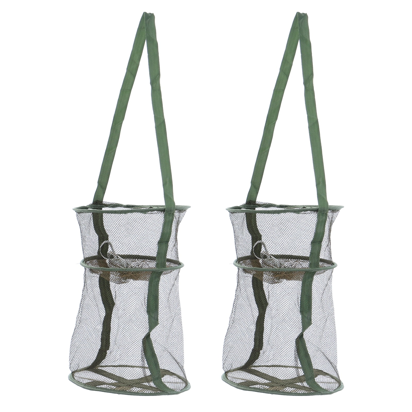 Uxcell 40cm/16" Fishing Keep Net Collapsible Fish Basket Mesh Vase ...