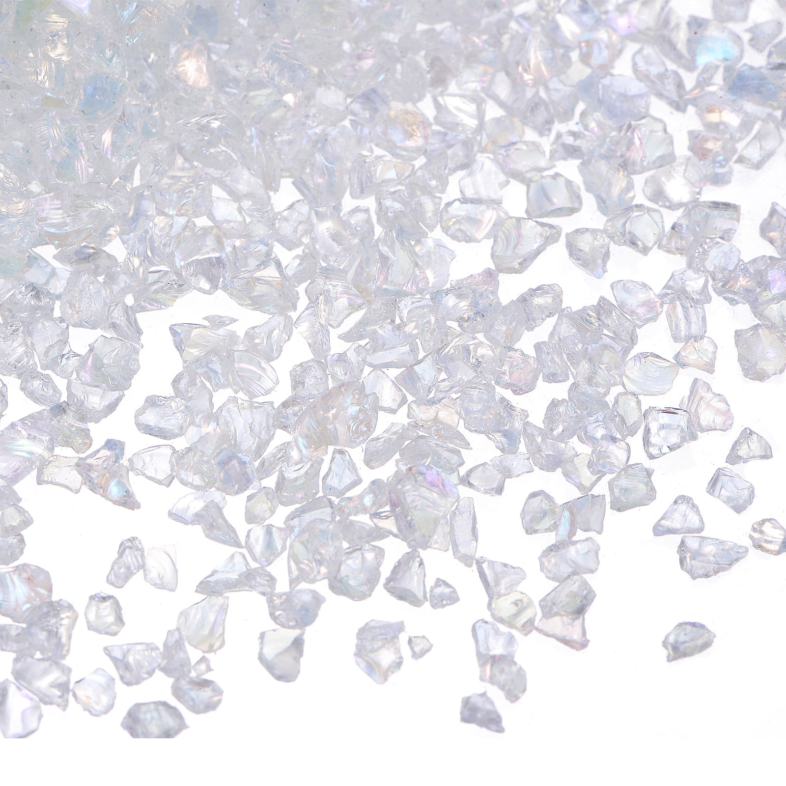 Uxcell 40g Crushed Glass Chips 2-4mm Irregular Broken Sprinkles Chunky Glass for Crafts DIY Vase ...