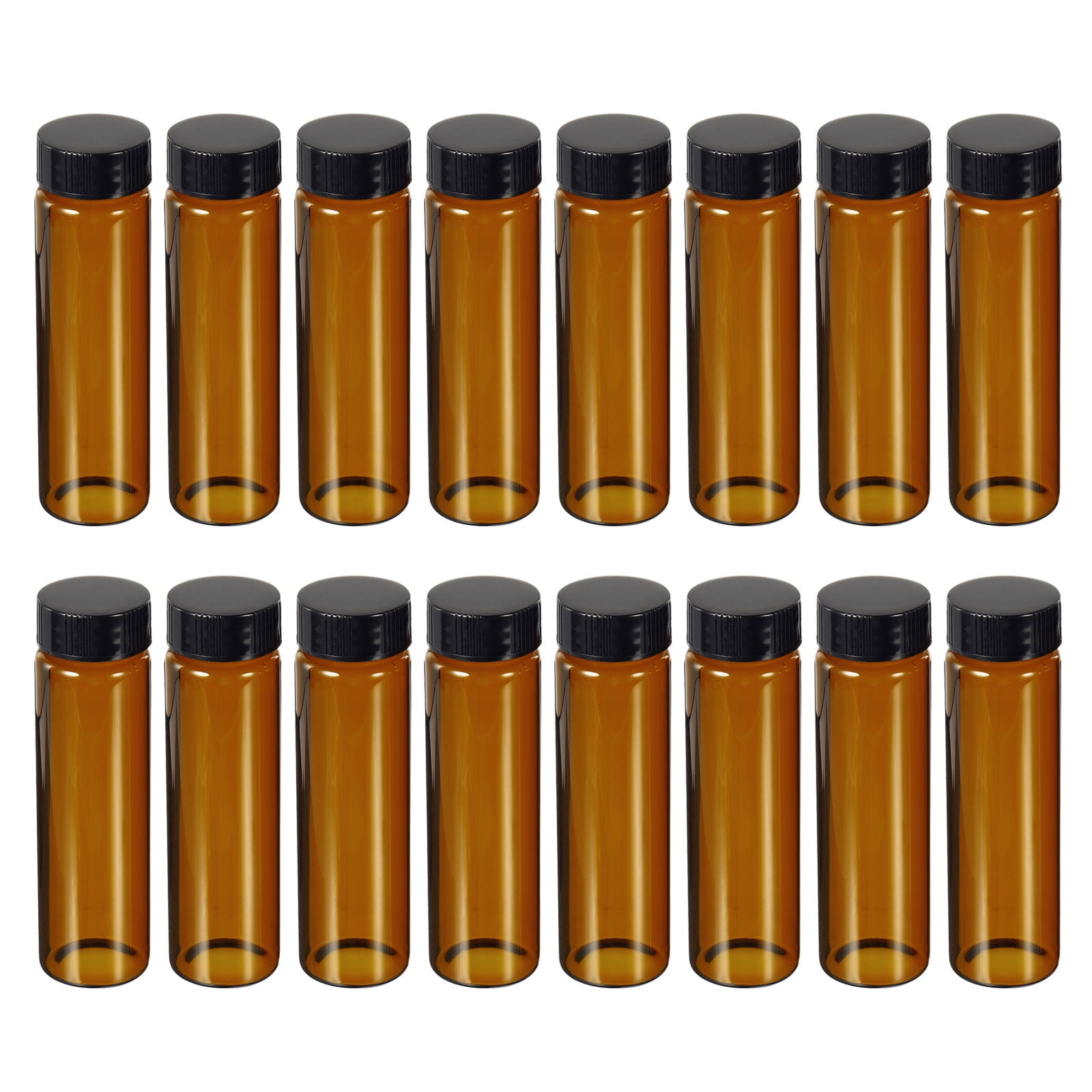 Uxcell 40mL Glass Vials with Screw Caps Liquid Sample Vial Storage, Amber 16Pcs - Walmart.com